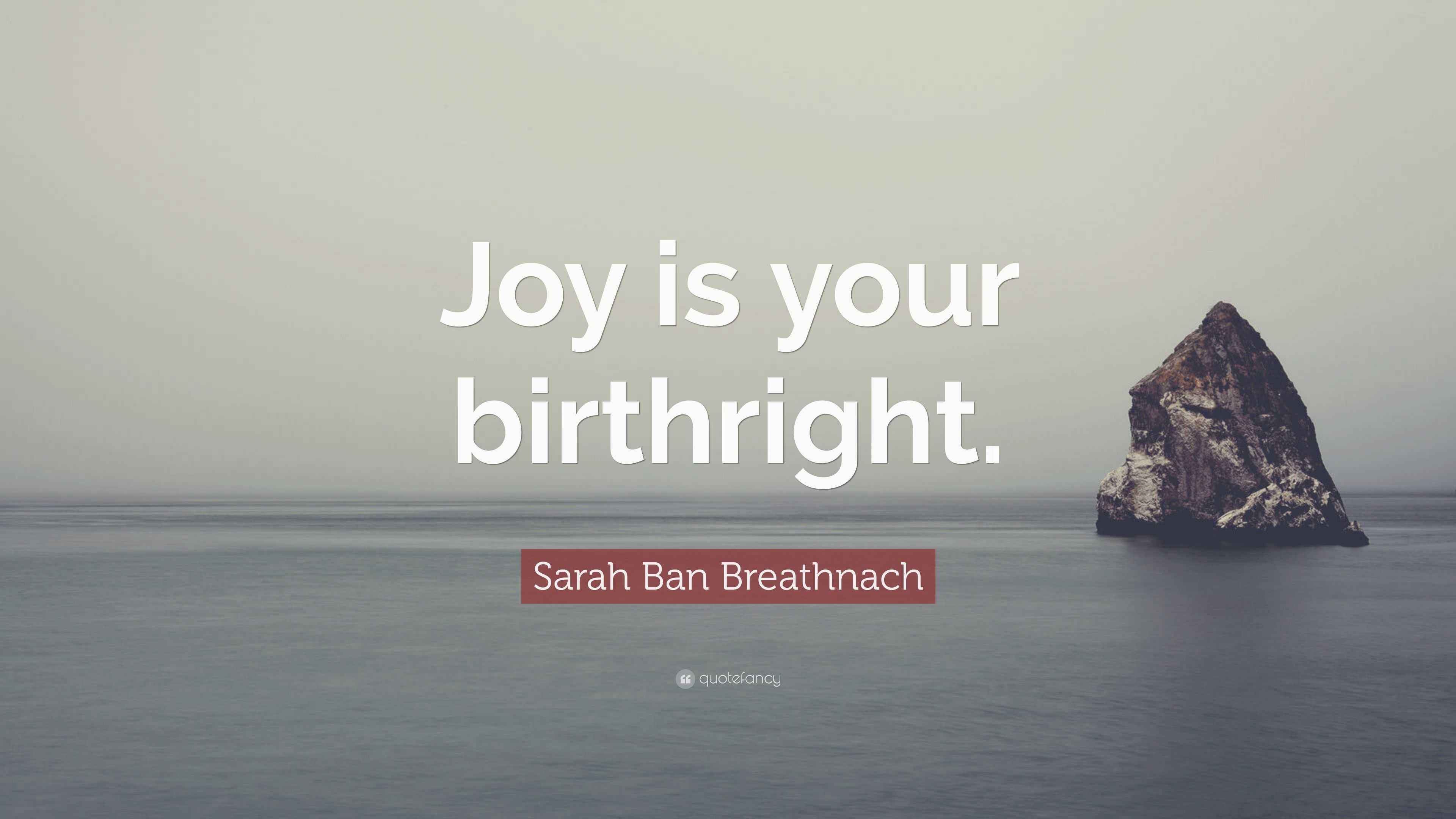 Sarah Ban Breathnach Quote: “Joy is your birthright.”