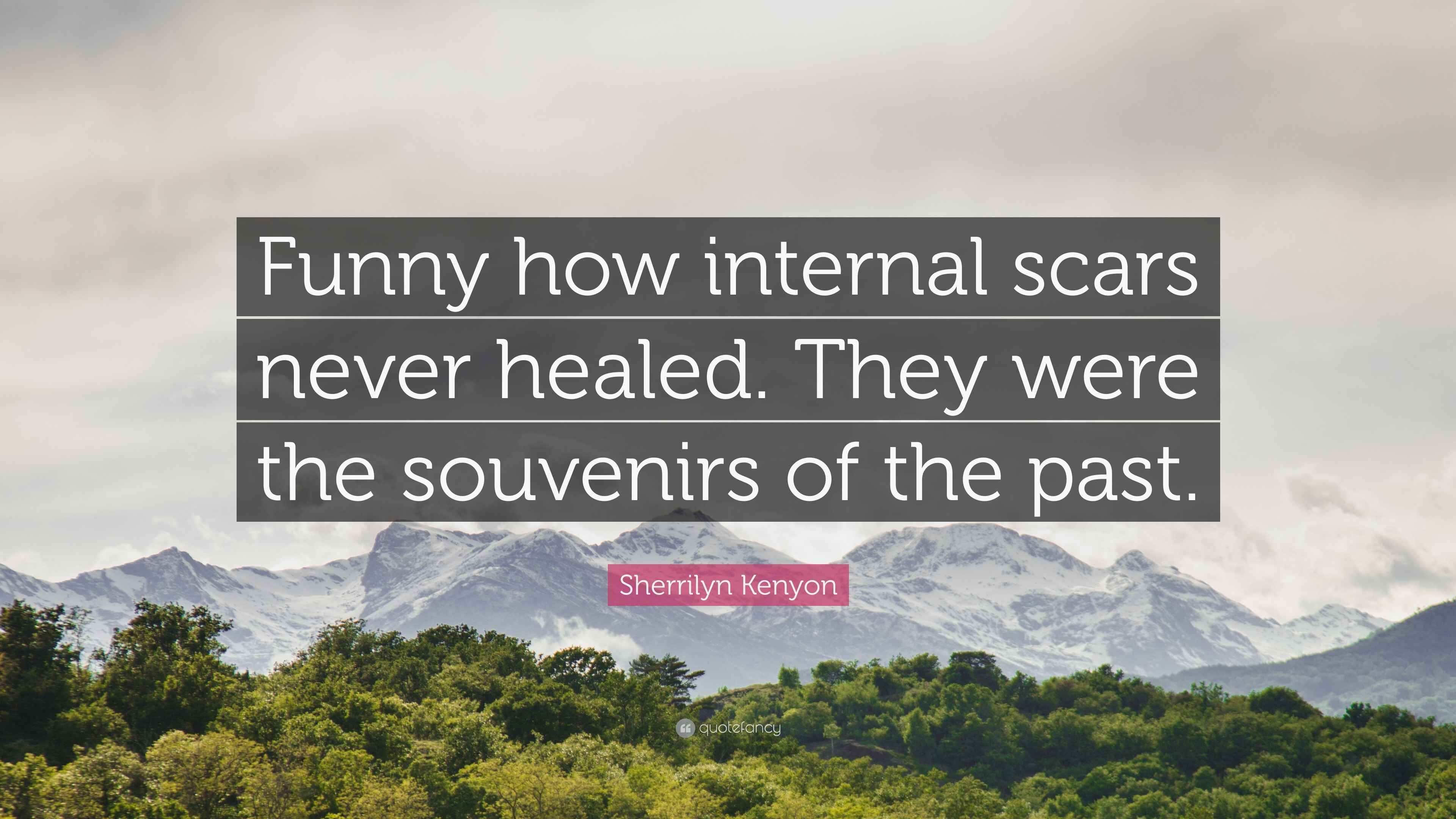 Sherrilyn Kenyon Quote: “Funny how internal scars never healed. They ...