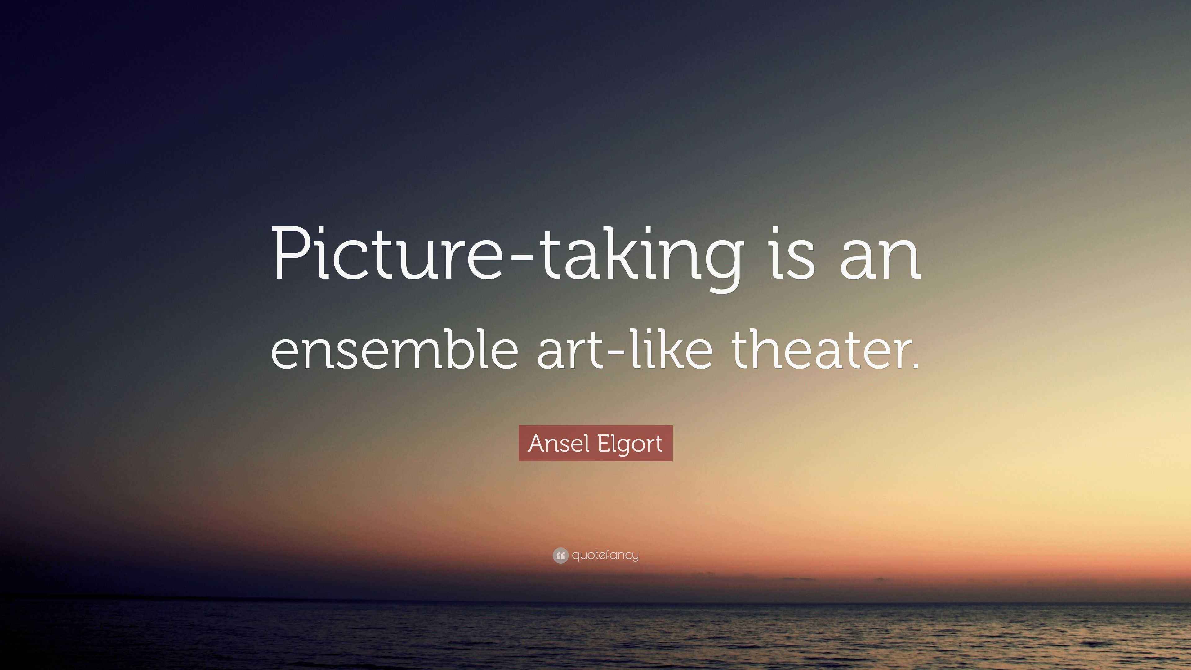 Ansel Elgort Quote: “Picture-taking is an ensemble art-like theater.”