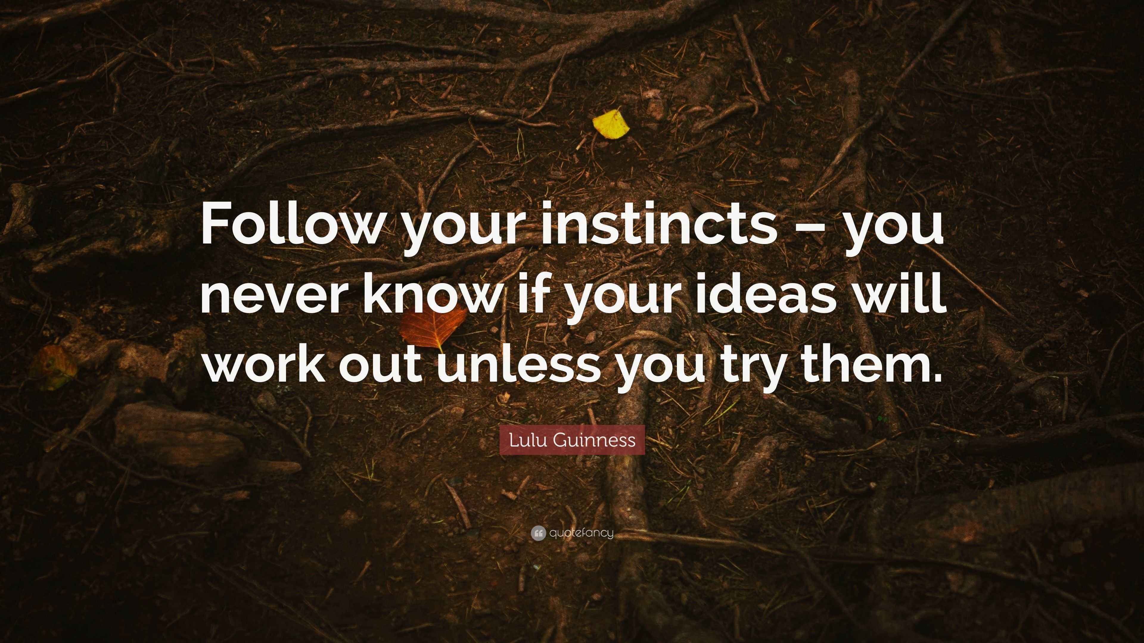 Lulu Guinness Quote: “Follow your instincts – you never know if your ...