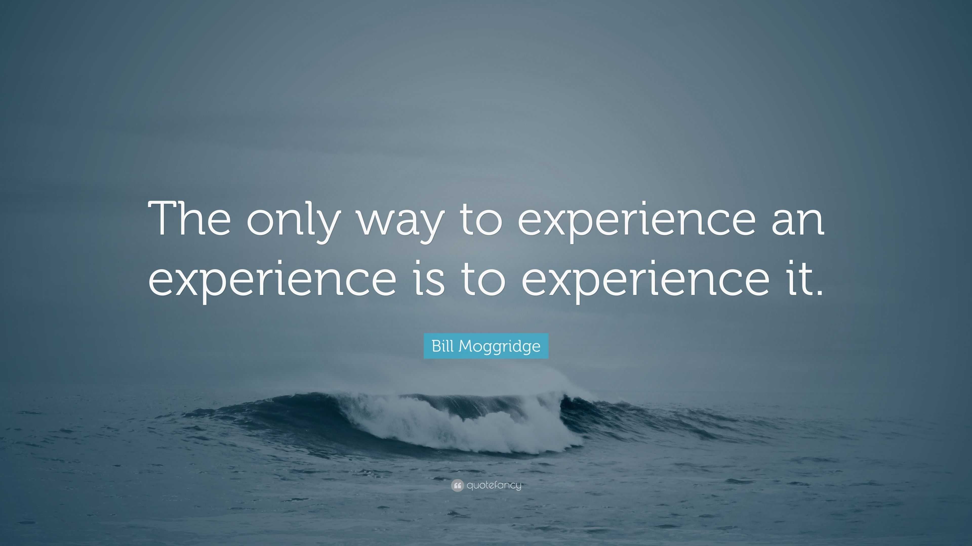 Bill Moggridge Quote: “The only way to experience an experience is to ...