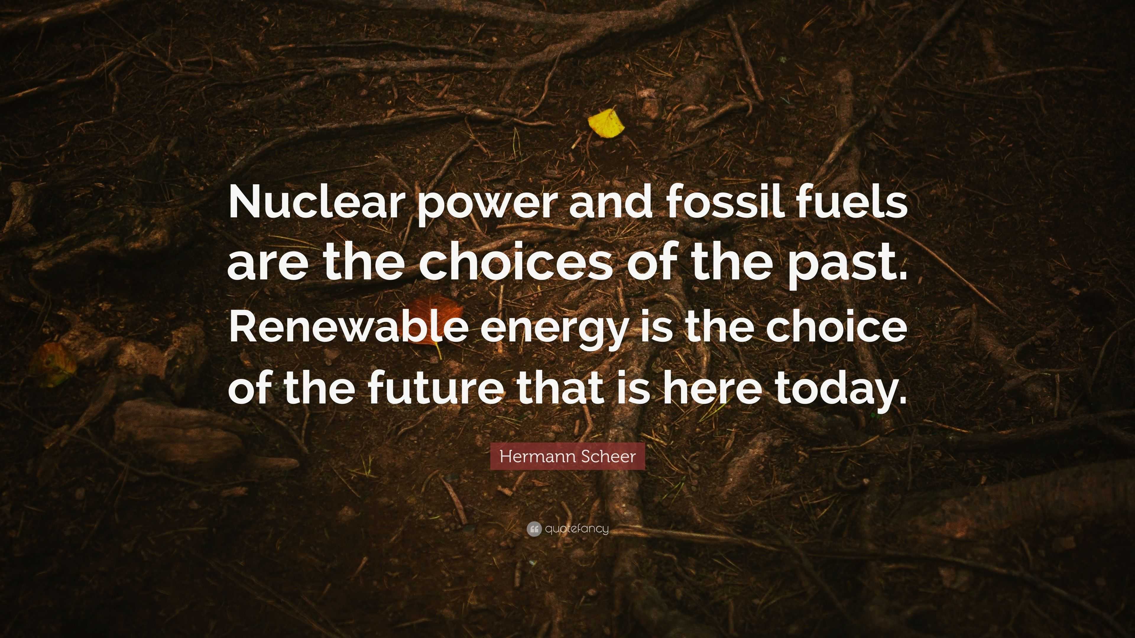 Hermann Scheer Quote: “Nuclear power and fossil fuels are the choices ...