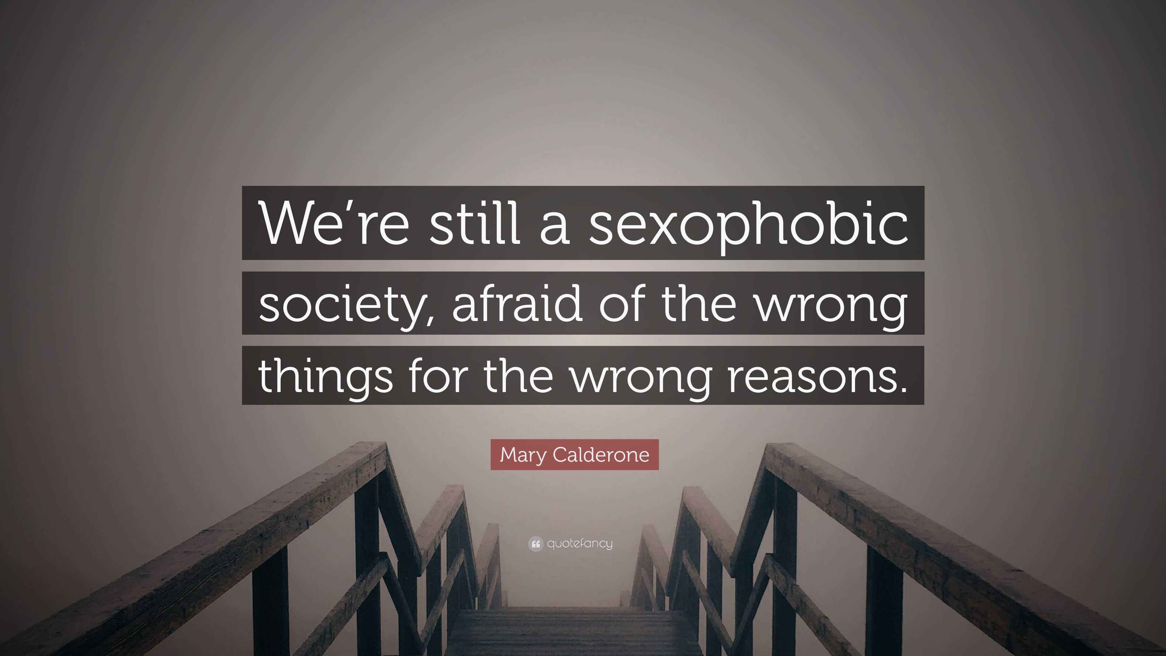 Mary Calderone Quote: “We’re still a sexophobic society, afraid of the ...