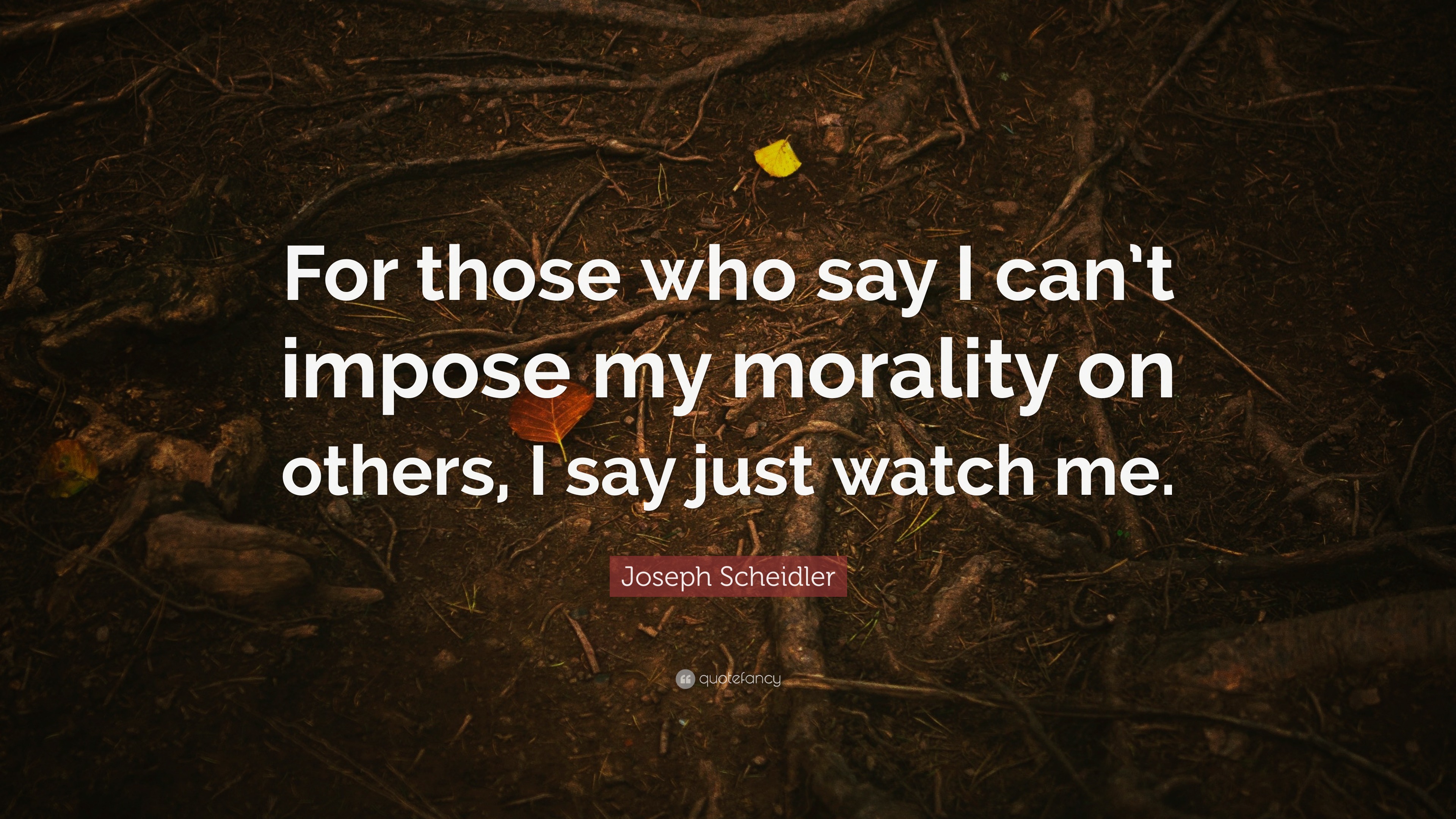 Joseph Scheidler Quote: “For those who say I can’t impose my morality ...
