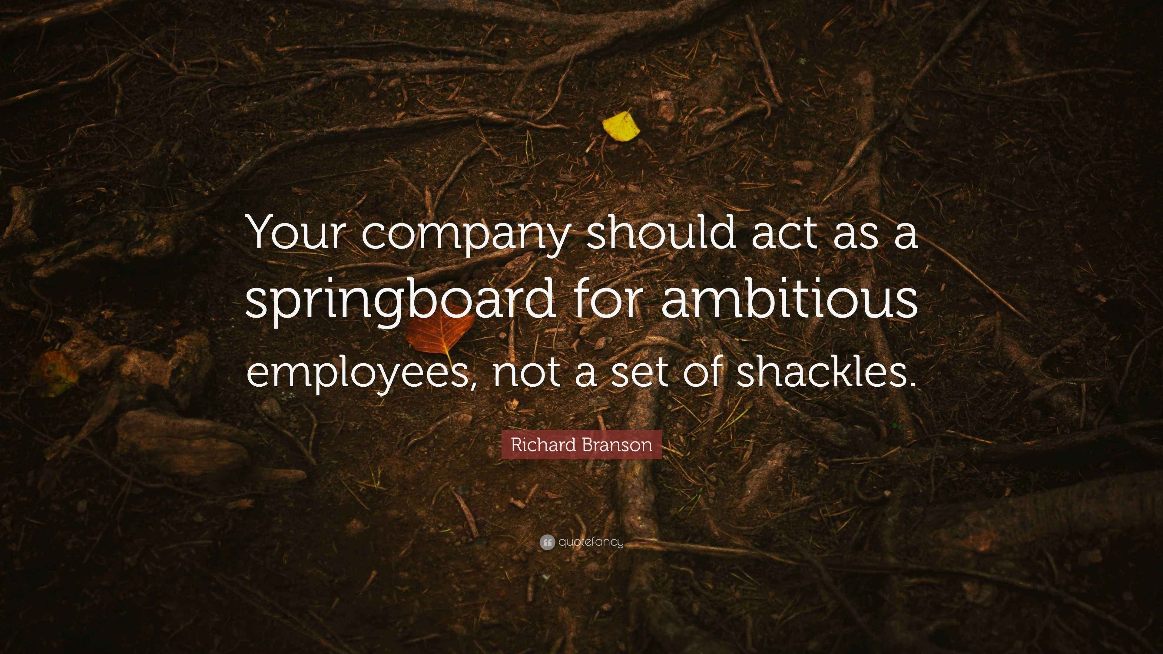 Richard Branson Quote: “Your company should act as a springboard for ...