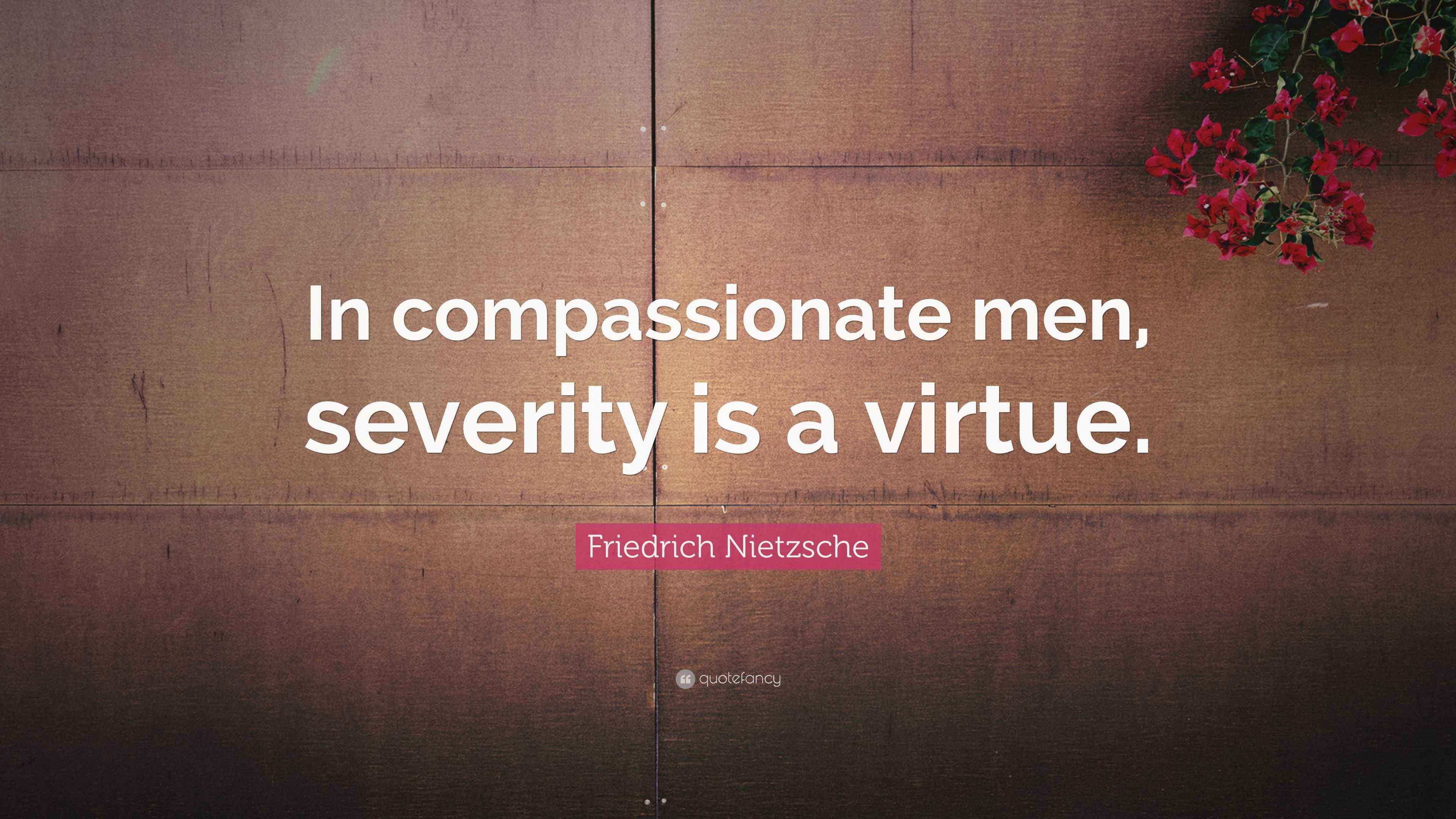 Friedrich Nietzsche Quote: “In compassionate men, severity is a virtue.”