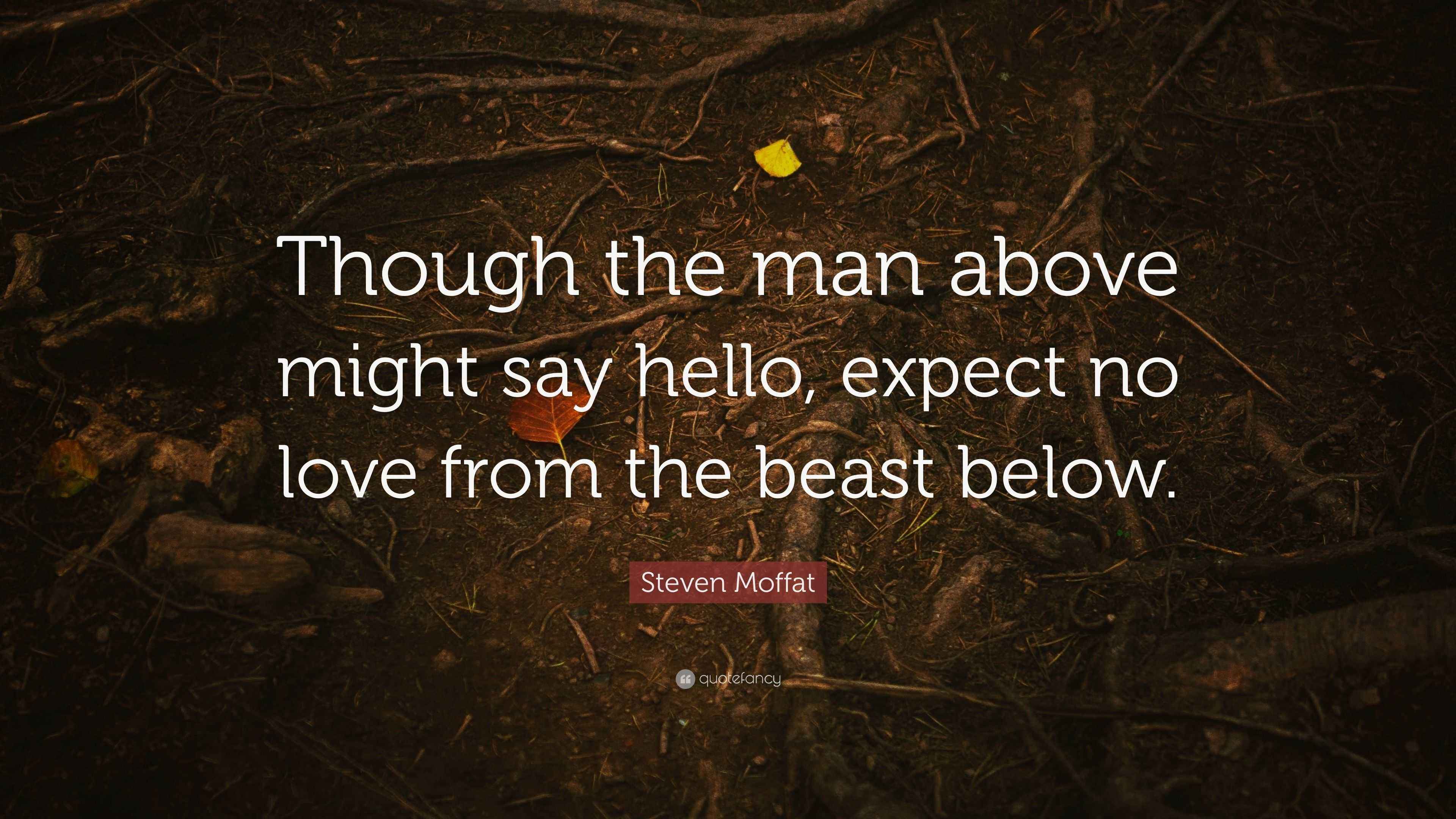 Steven Moffat Quote: “Though the man above might say hello, expect no ...