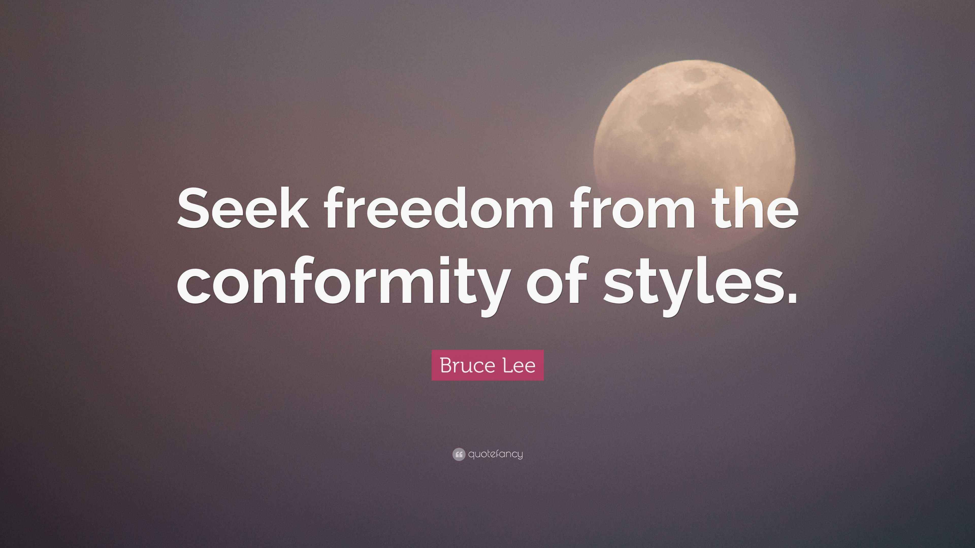 Bruce Lee Quote: “Seek freedom from the conformity of styles.”