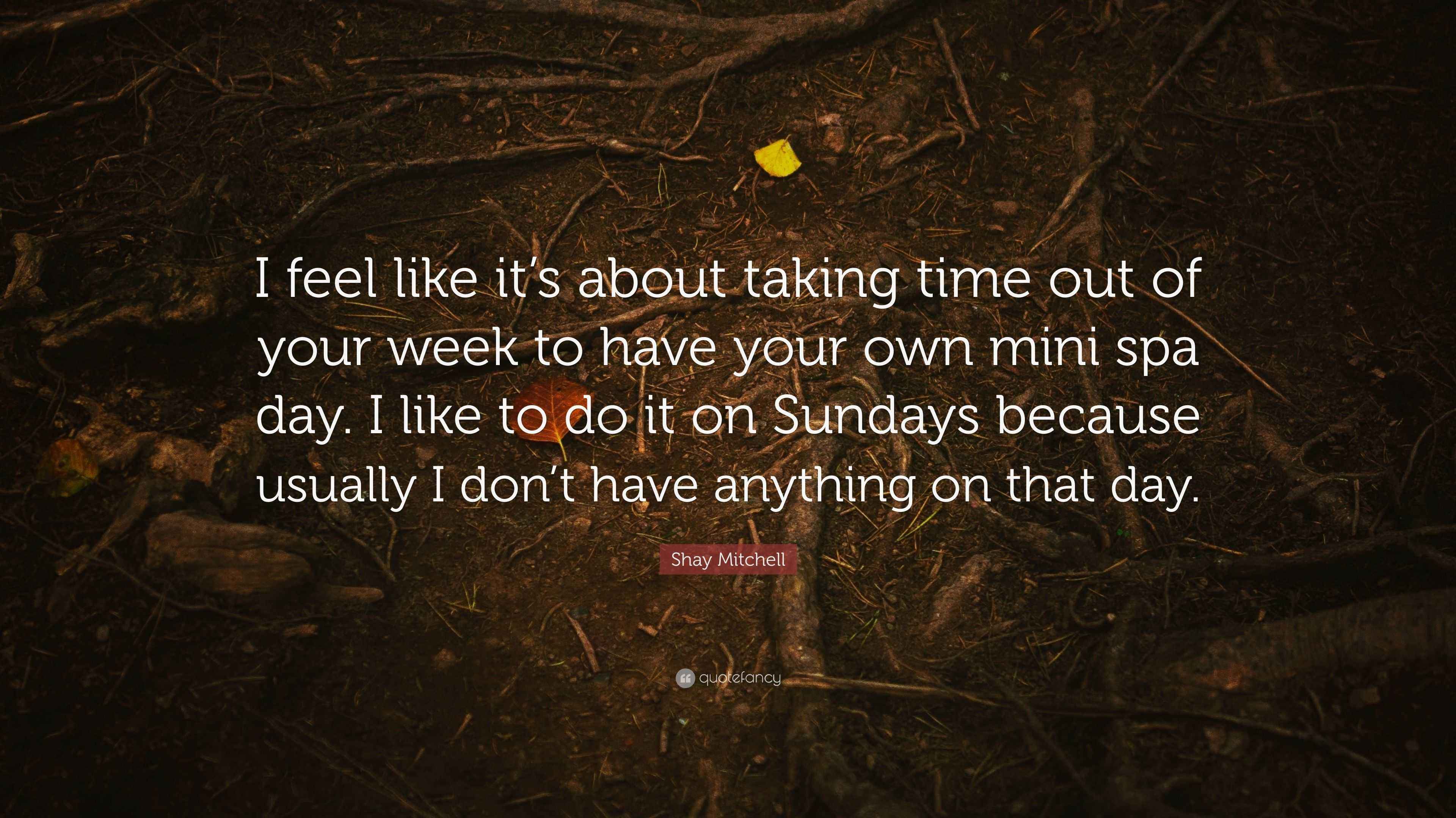 Shay Mitchell Quote: “I feel like it’s about taking time out of your ...