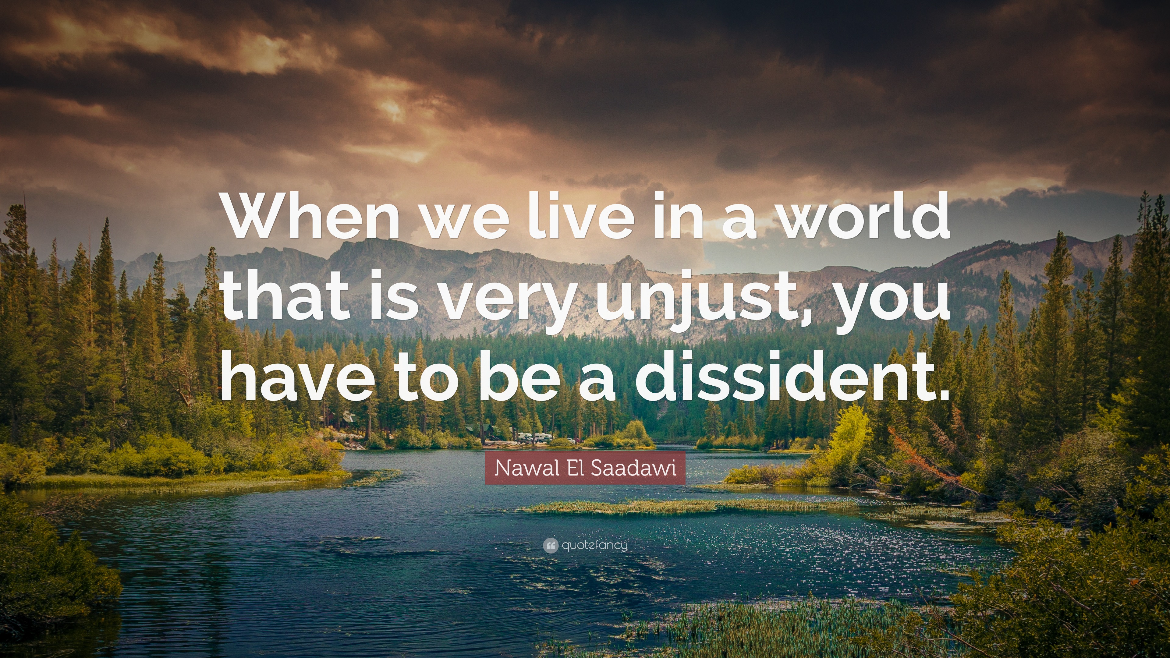 Nawal El Saadawi Quote: “When we live in a world that is very unjust ...