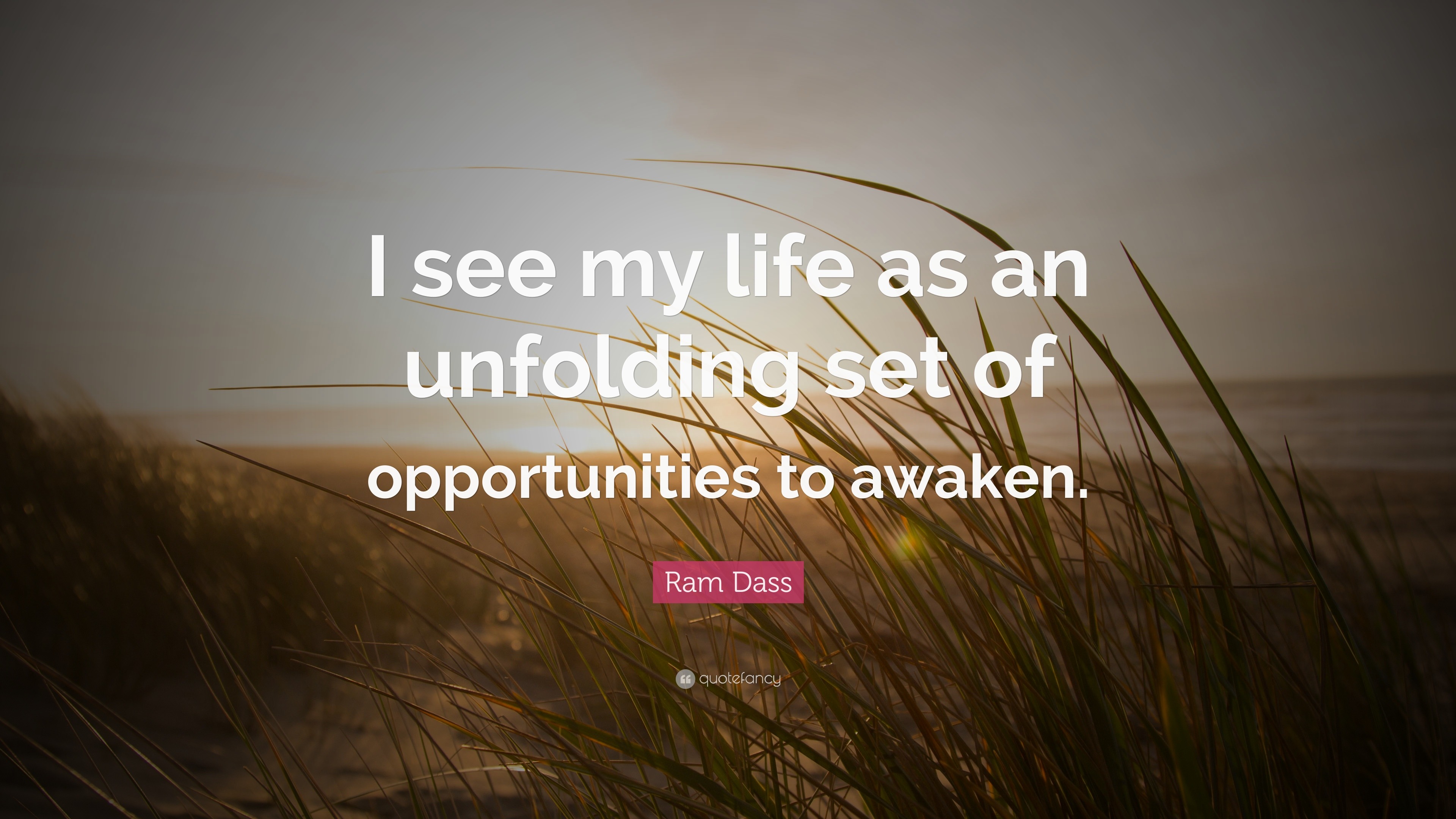 Ram Dass Quote: “I see my life as an unfolding set of opportunities to ...