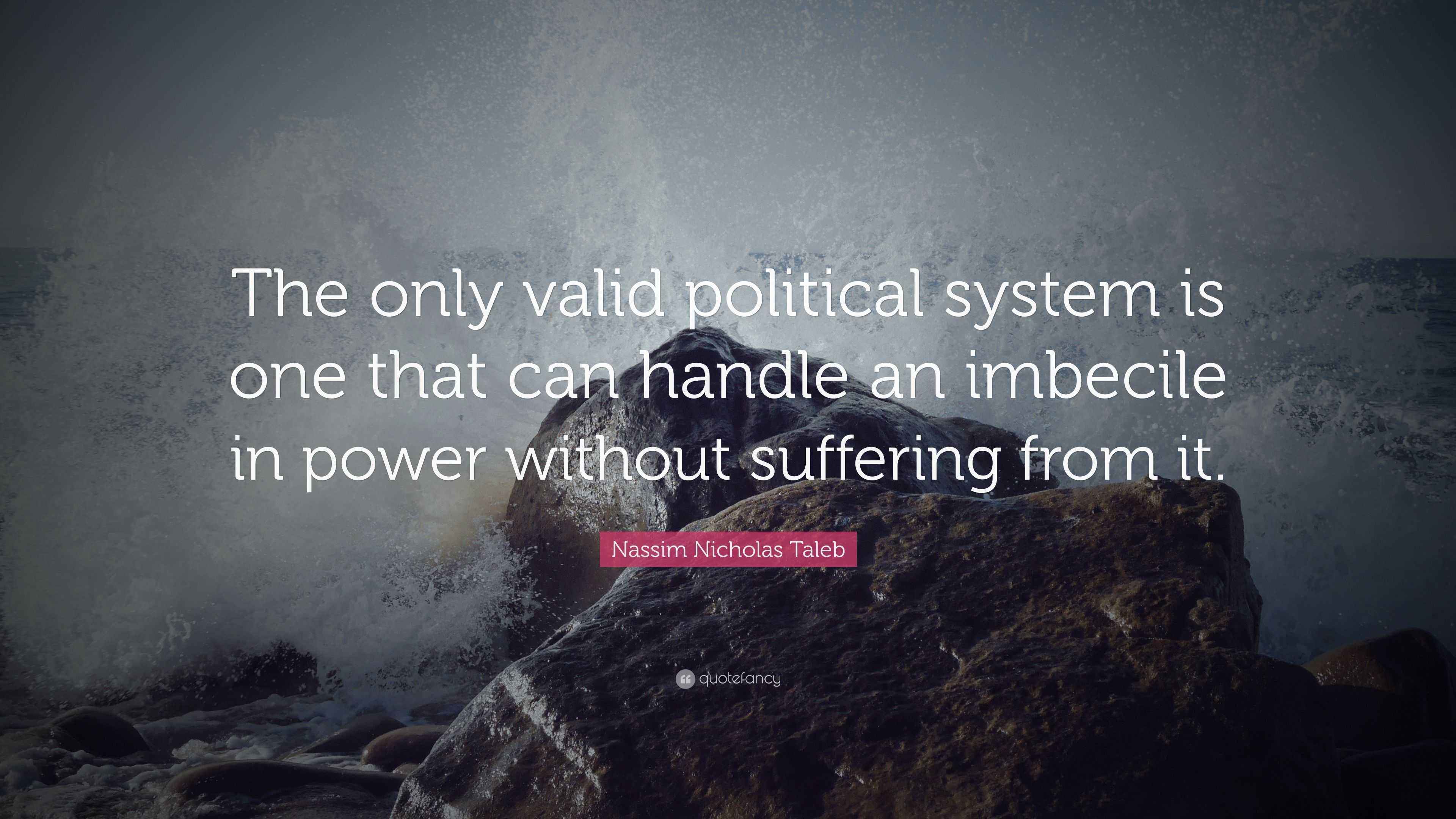 Nassim Nicholas Taleb Quote: “The only valid political system is one ...