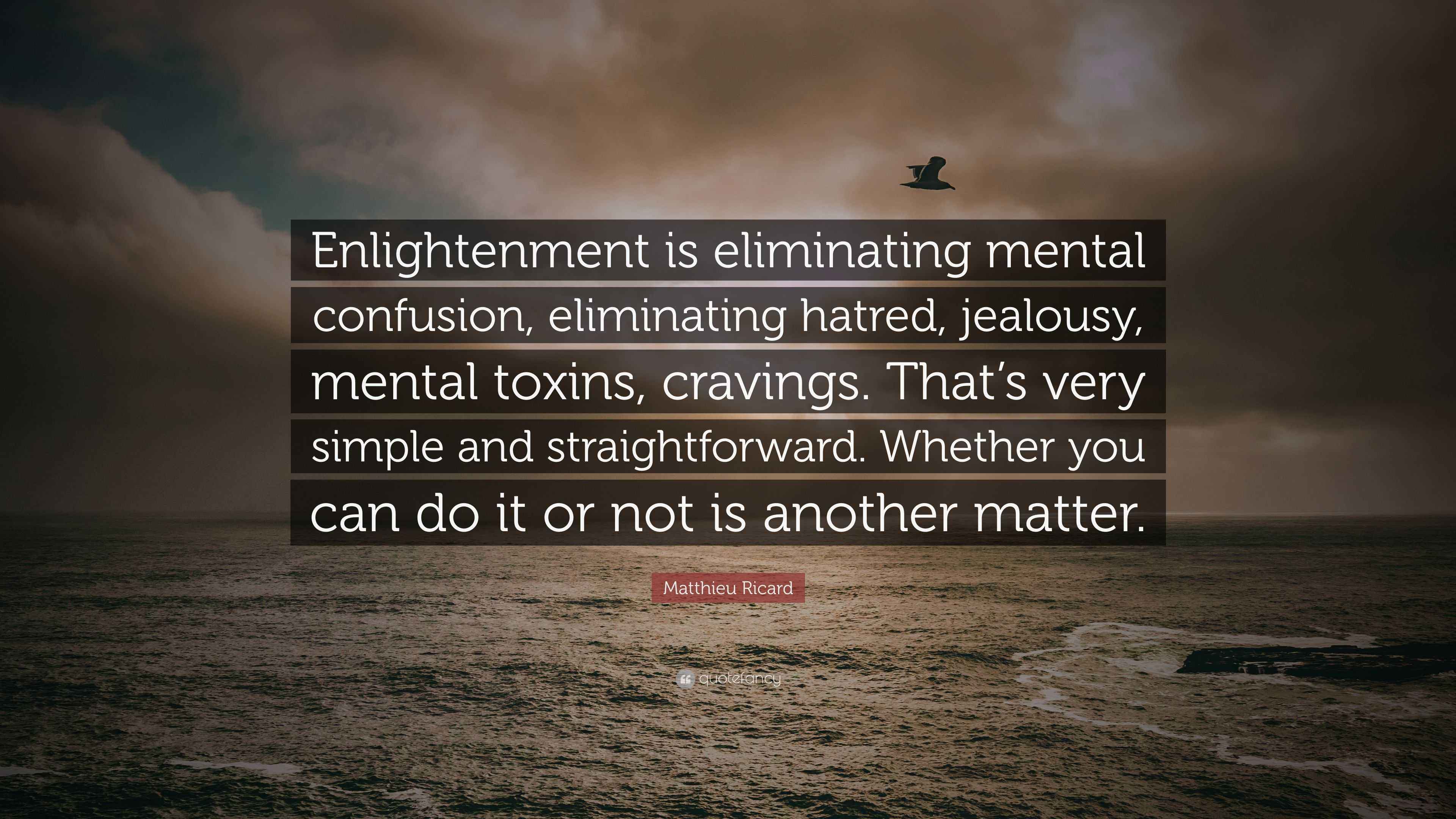 Matthieu Ricard Quote: “Enlightenment is eliminating mental confusion ...