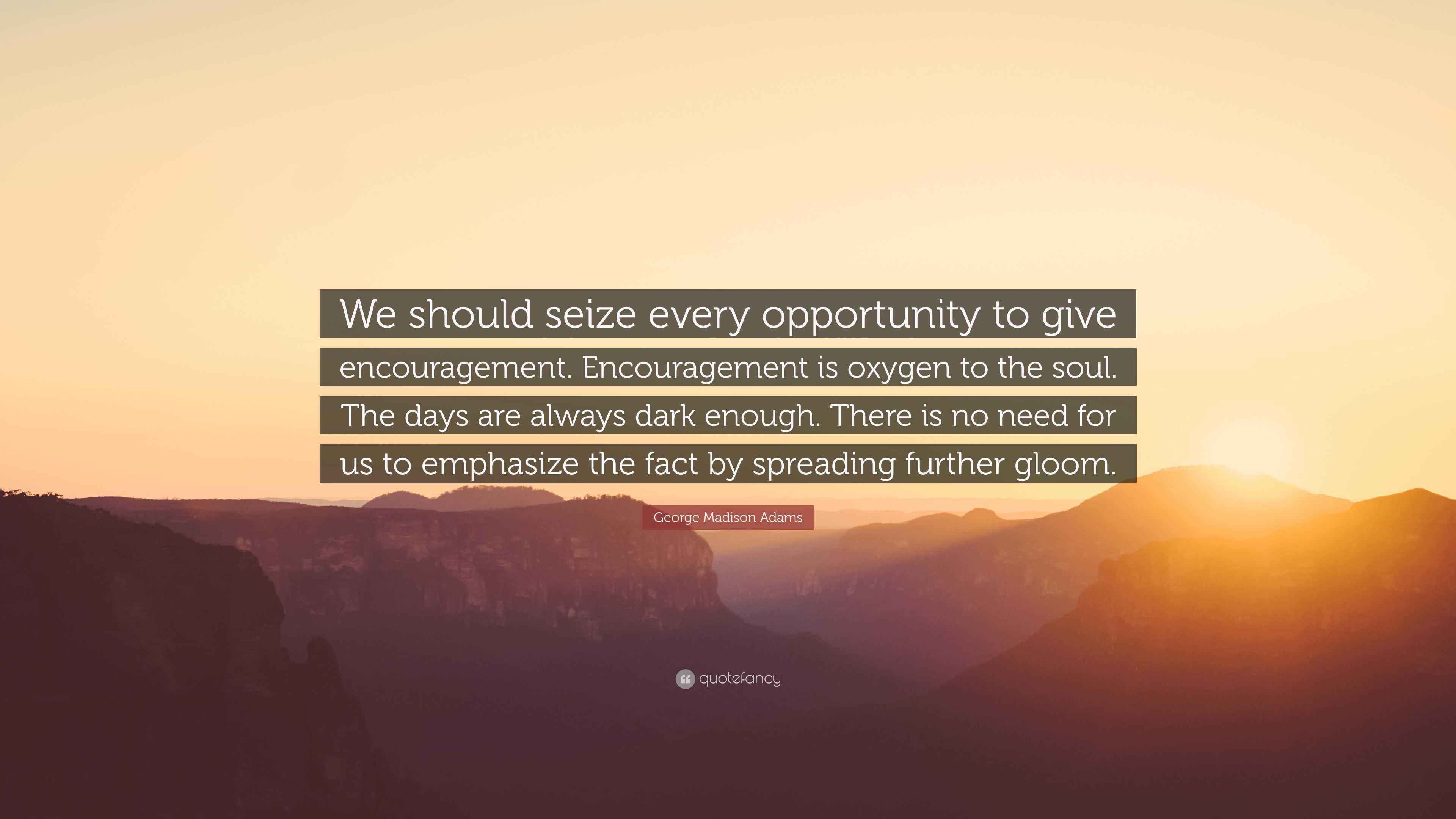 George Madison Adams Quote: “We should seize every opportunity to give ...