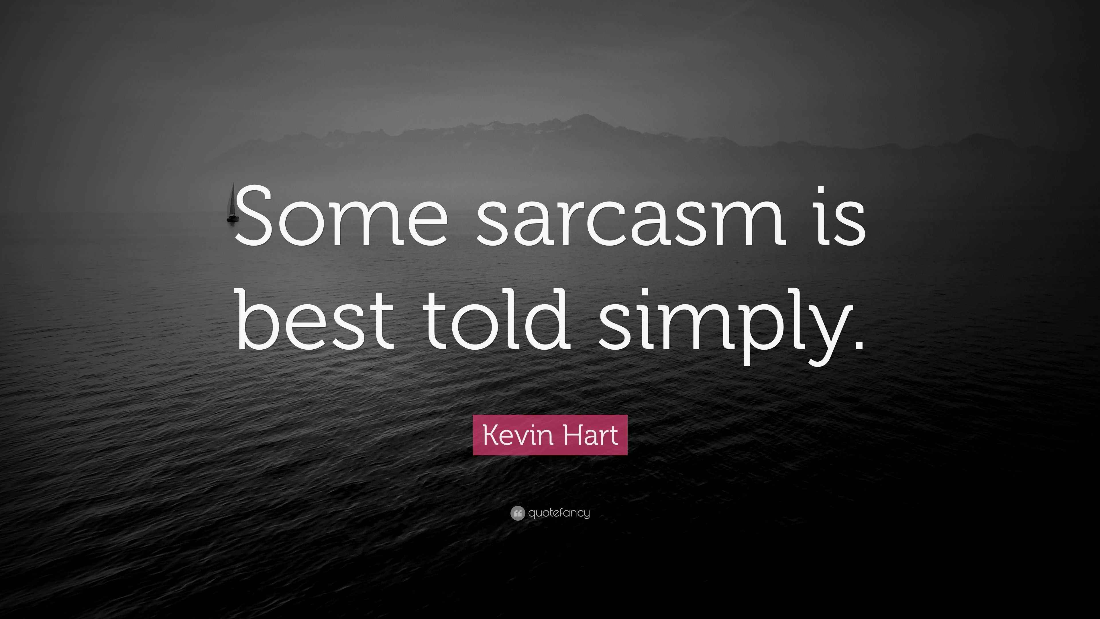Kevin Hart Quote: “Some sarcasm is best told simply.”