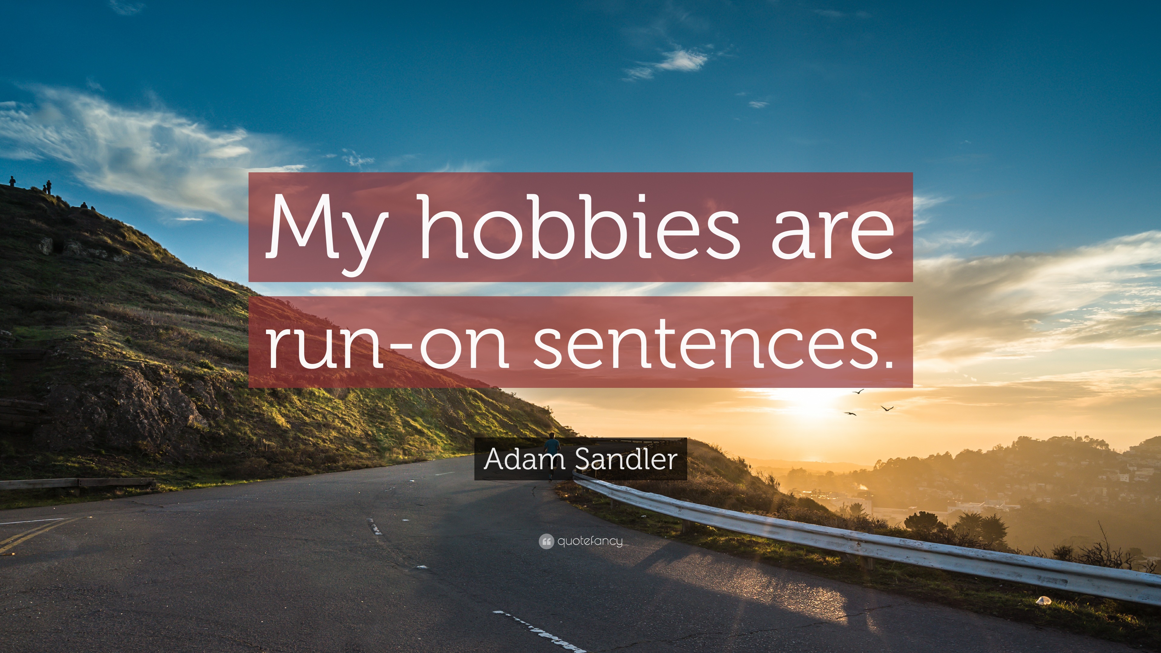 Adam Sandler Quote: “My hobbies are run-on sentences.”