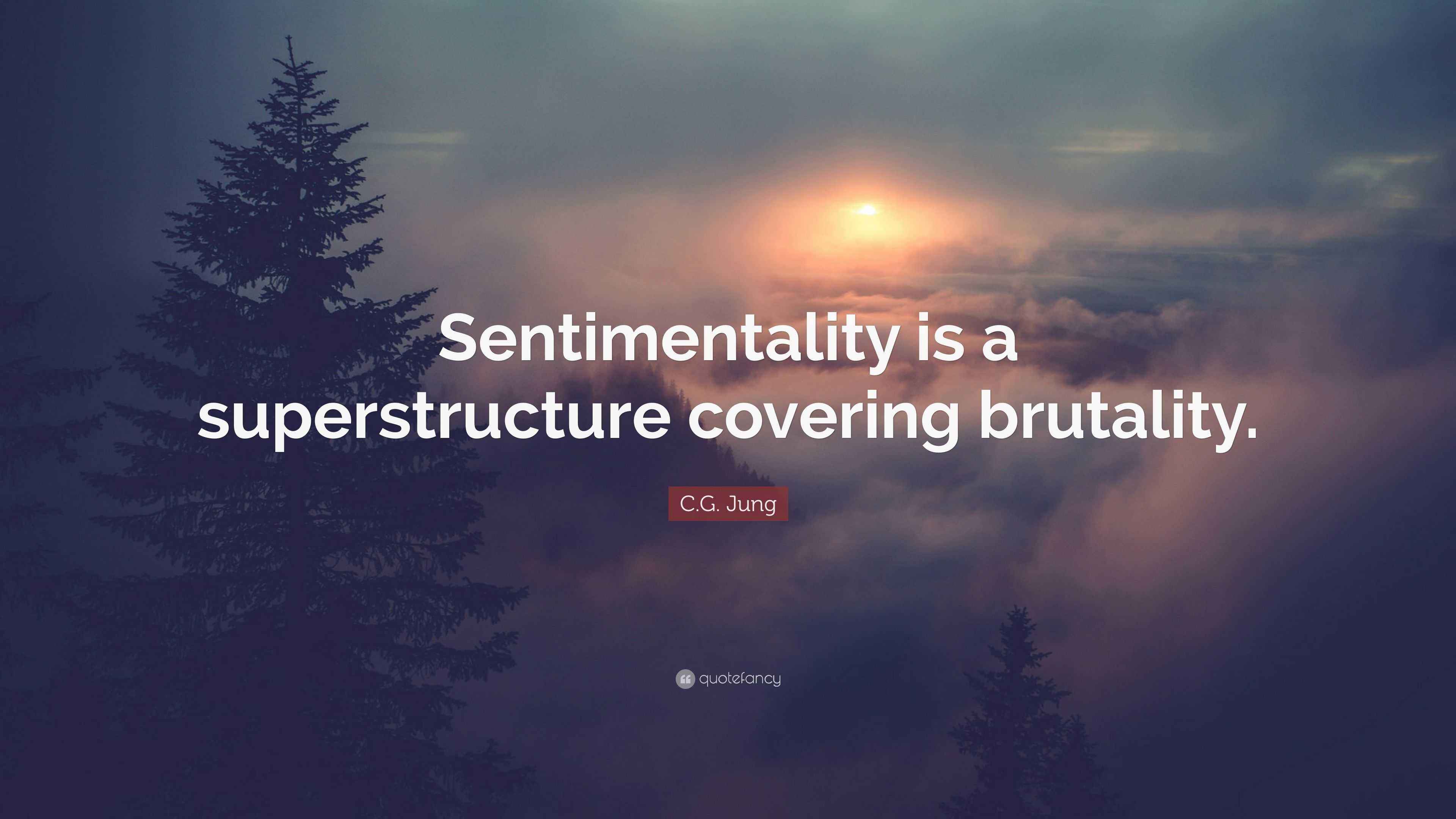 C.G. Jung Quote: “Sentimentality is a superstructure covering brutality.”
