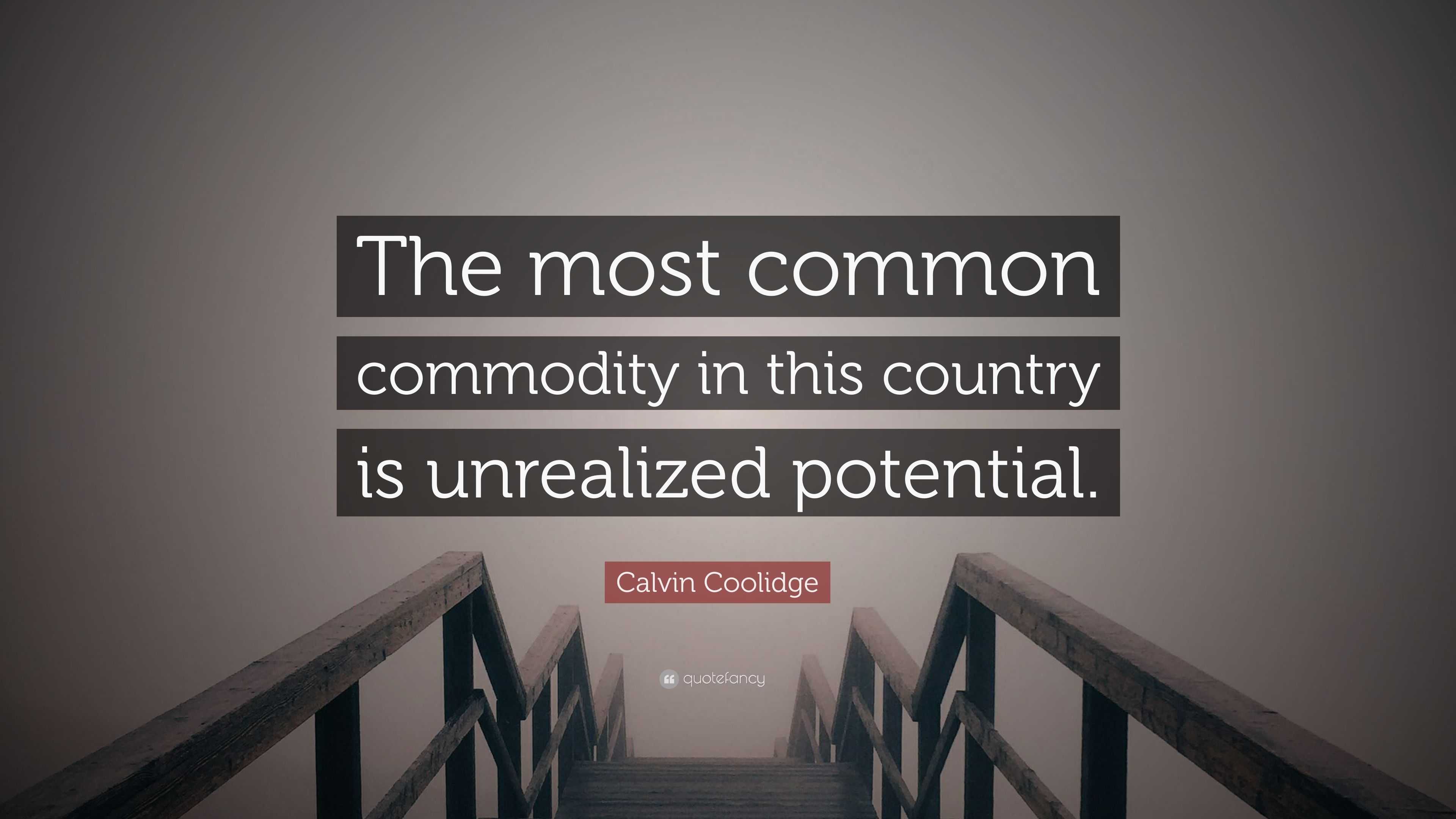 Calvin Coolidge Quote: “The most common commodity in this country is ...
