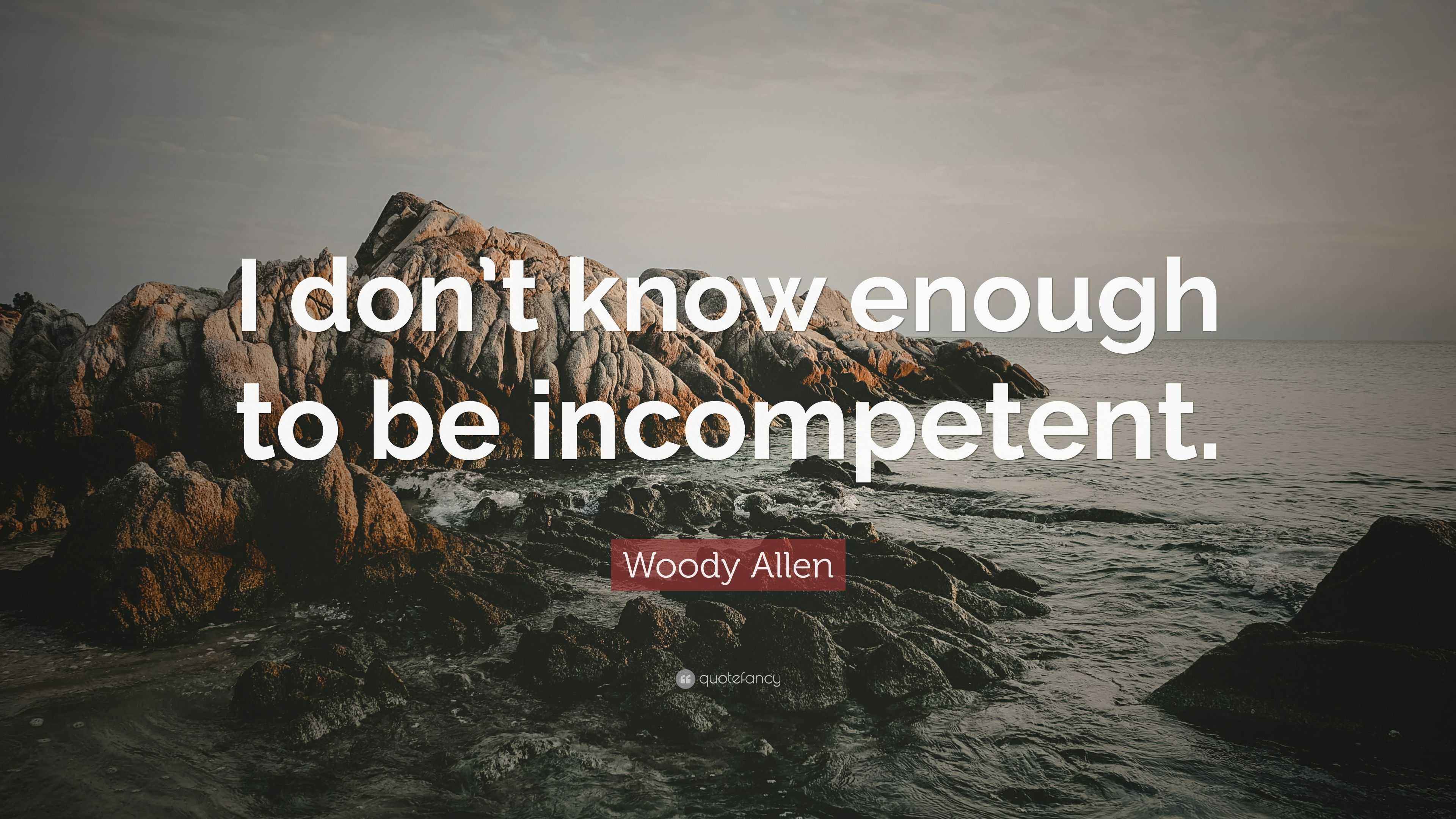 Woody Allen Quote: “I don’t know enough to be incompetent.”