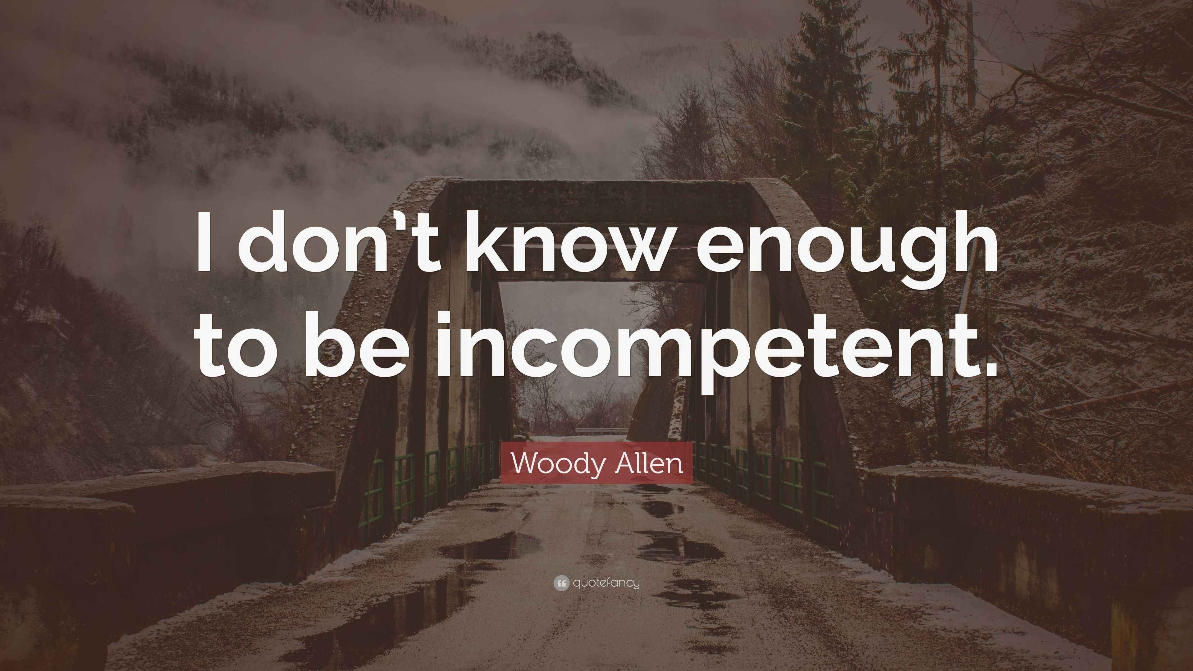 Woody Allen Quote: “I don’t know enough to be incompetent.”