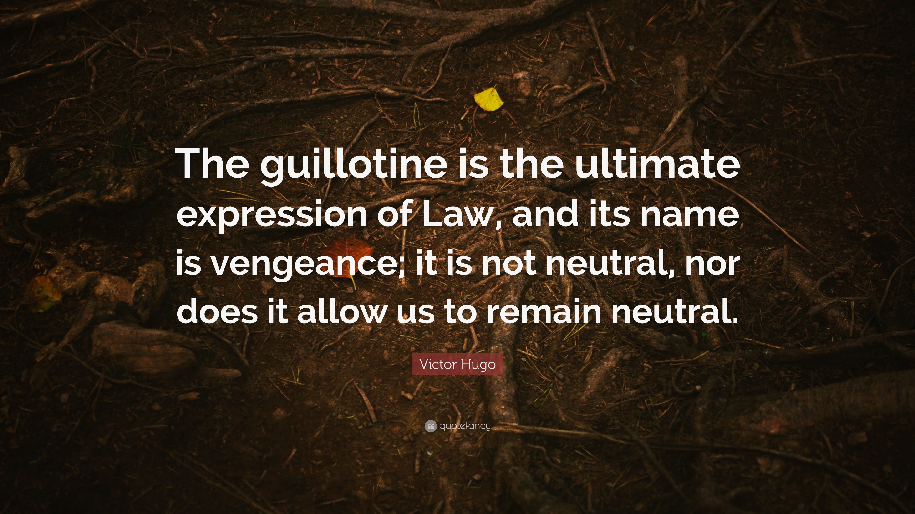 Victor Hugo Quote: “The guillotine is the ultimate expression of Law ...