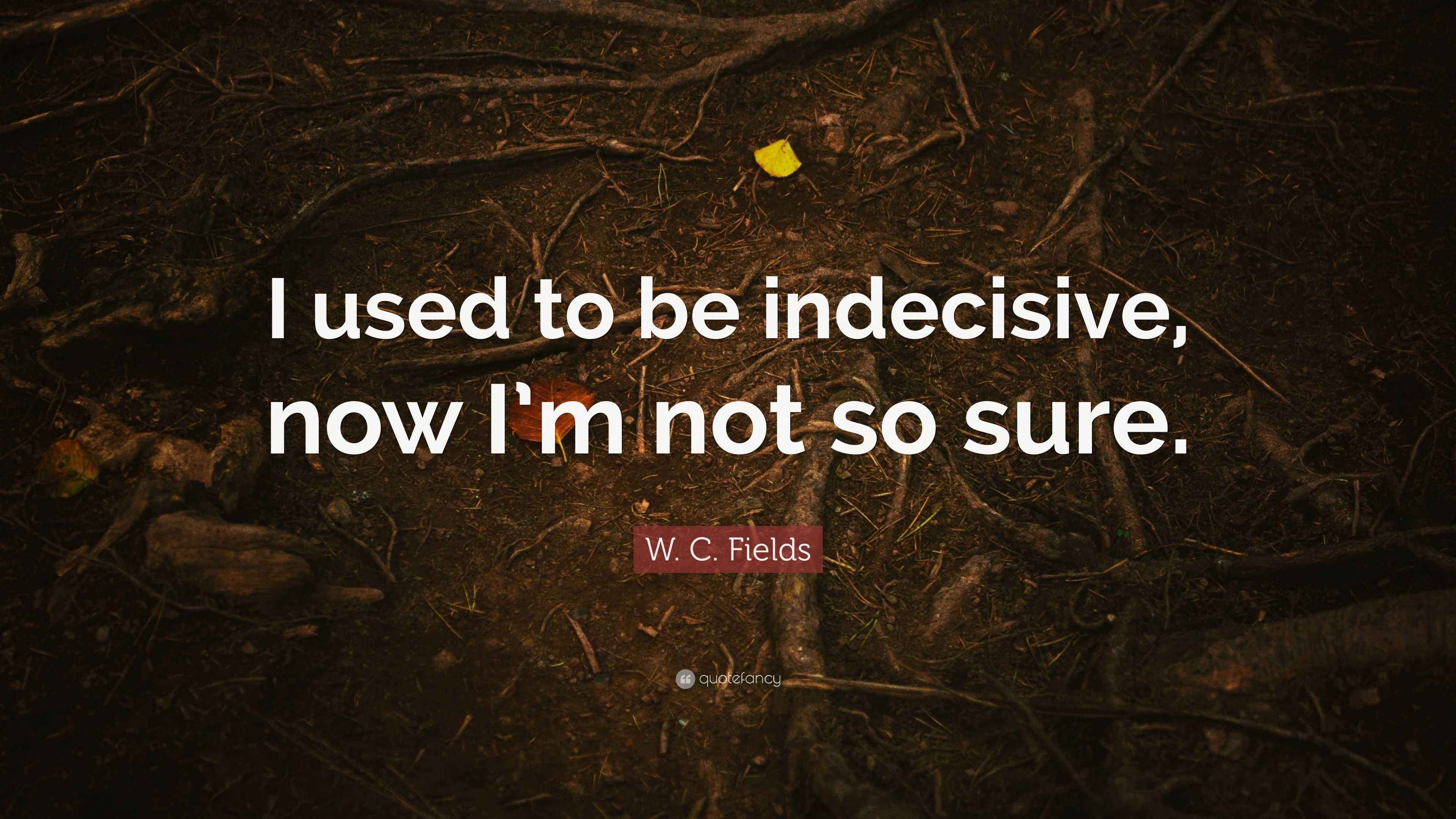 W. C. Fields Quote: “I used to be indecisive, now I’m not so sure.”