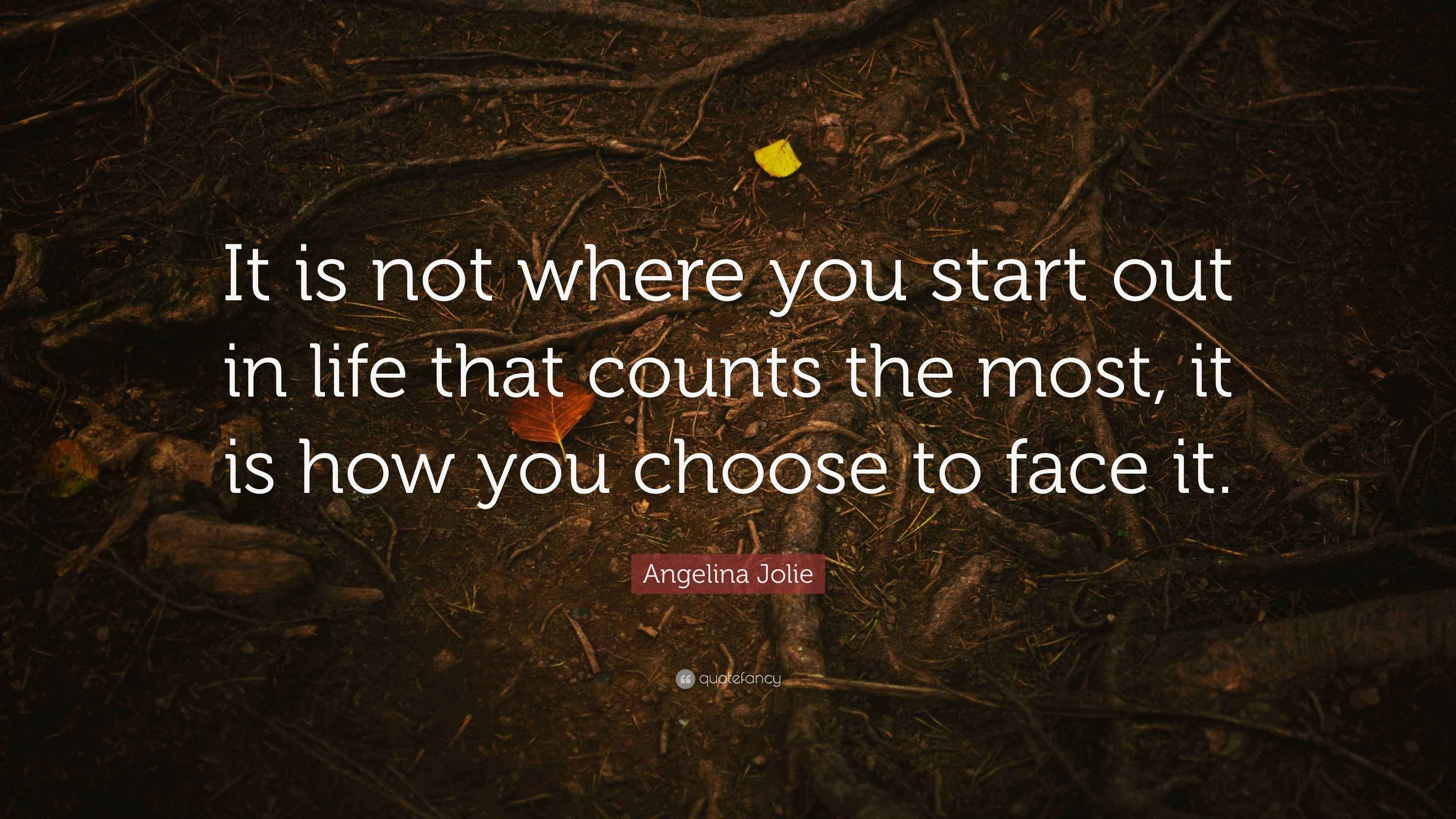 Angelina Jolie Quote: “It is not where you start out in life that ...