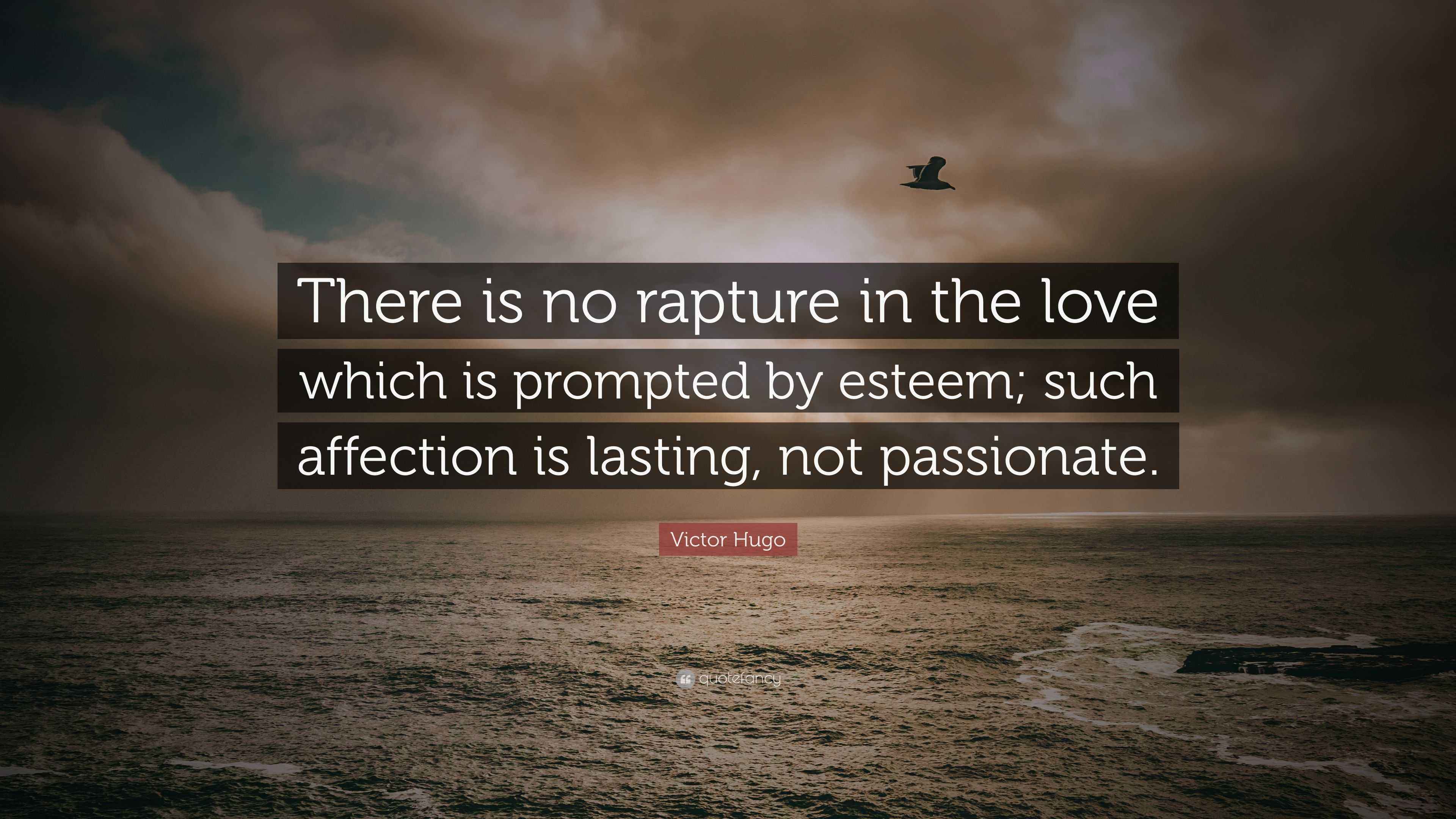 Victor Hugo Quote: “There is no rapture in the love which is prompted ...