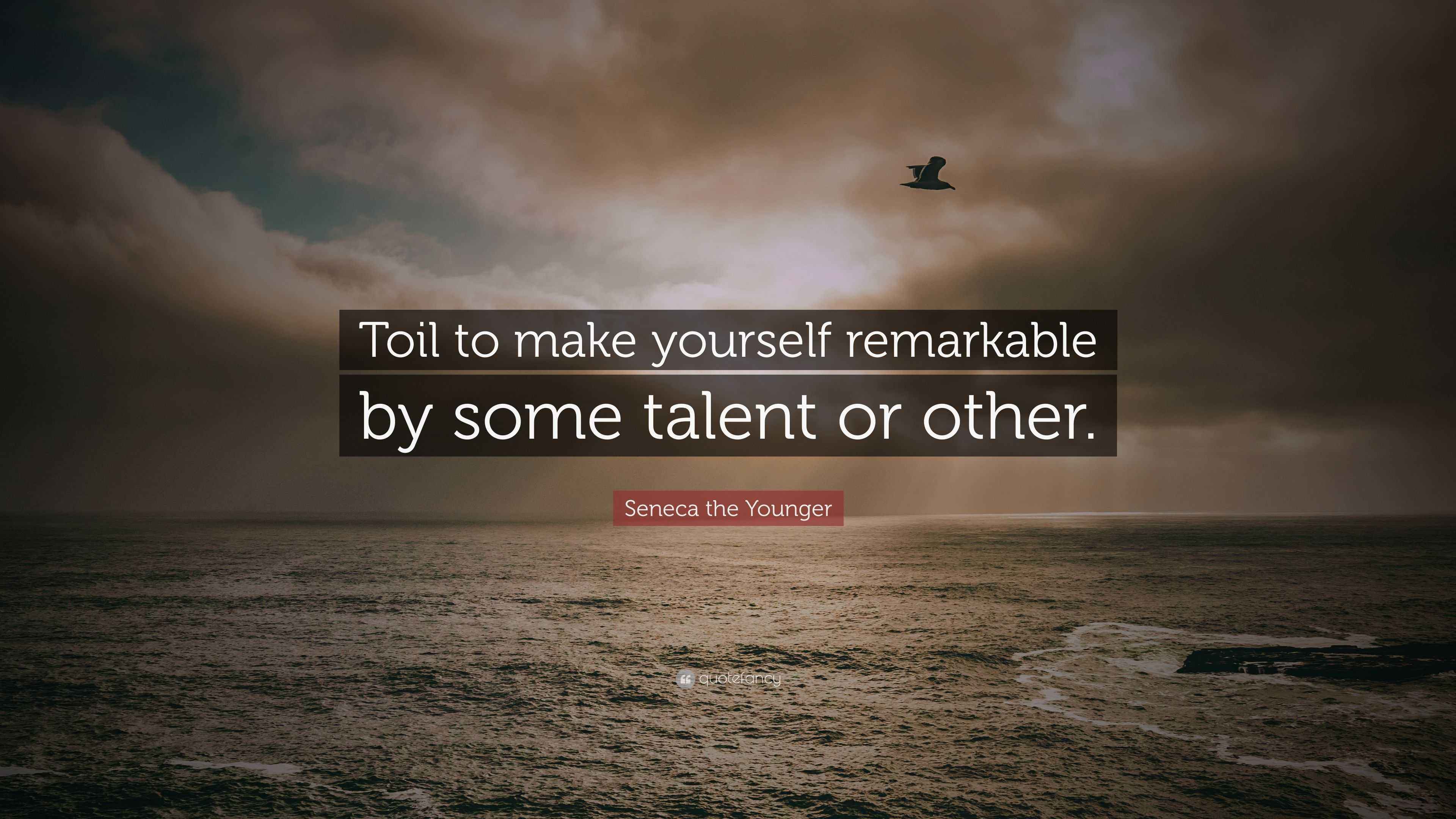 Seneca the Younger Quote: “Toil to make yourself remarkable by some ...