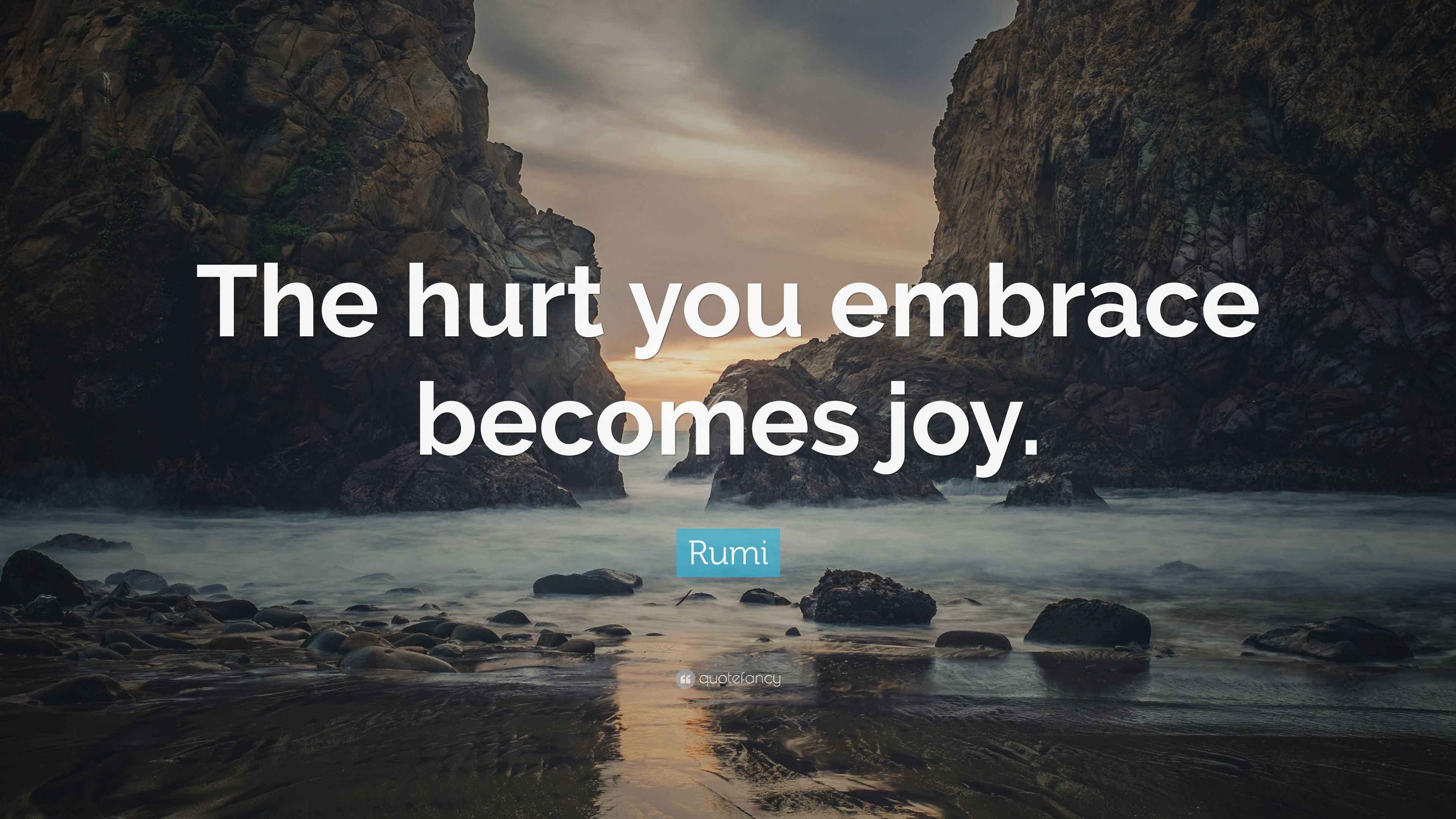 Rumi Quote: “The hurt you embrace becomes joy.”