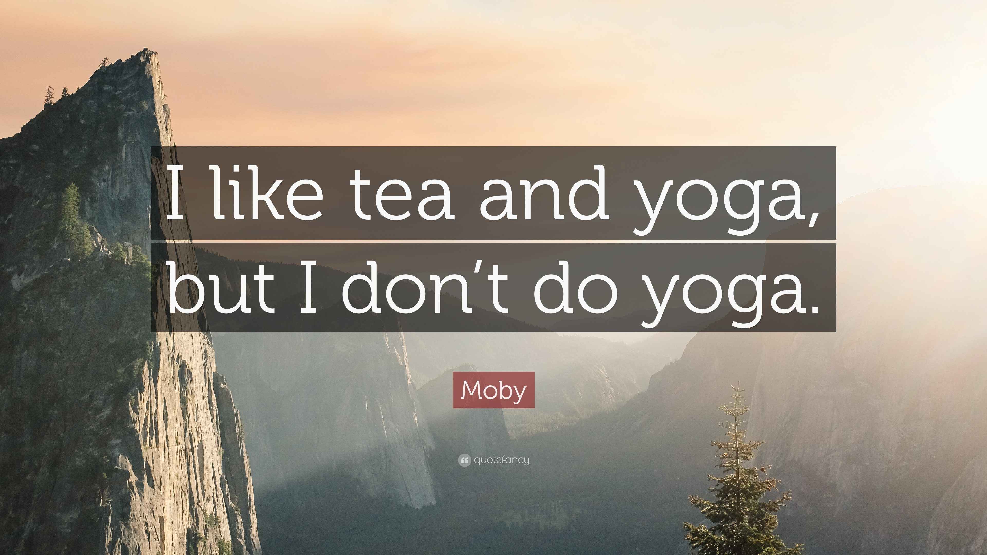 Moby Quote: “I like tea and yoga, but I don’t do yoga.”