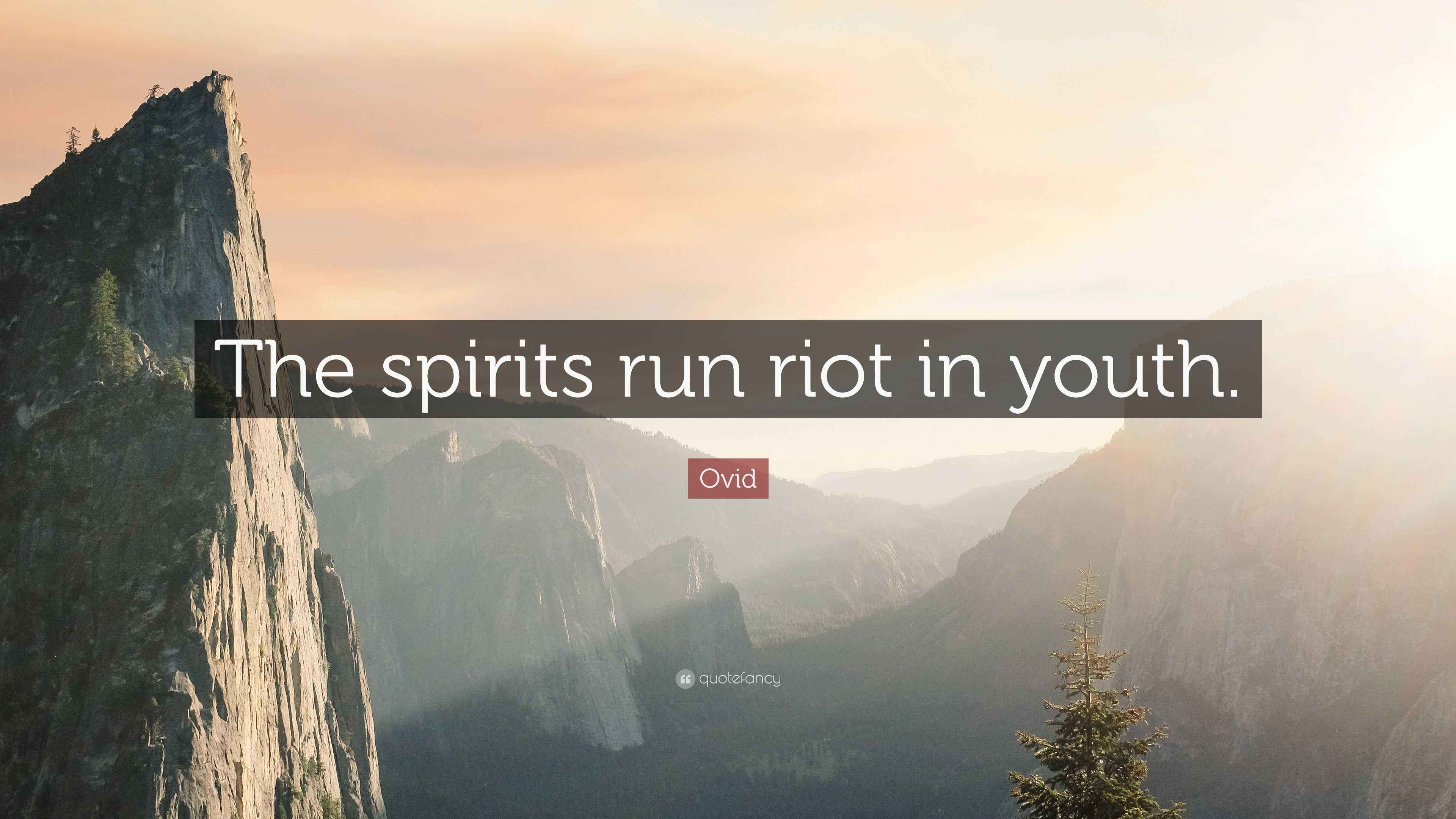 Ovid Quote: “The spirits run riot in youth.”