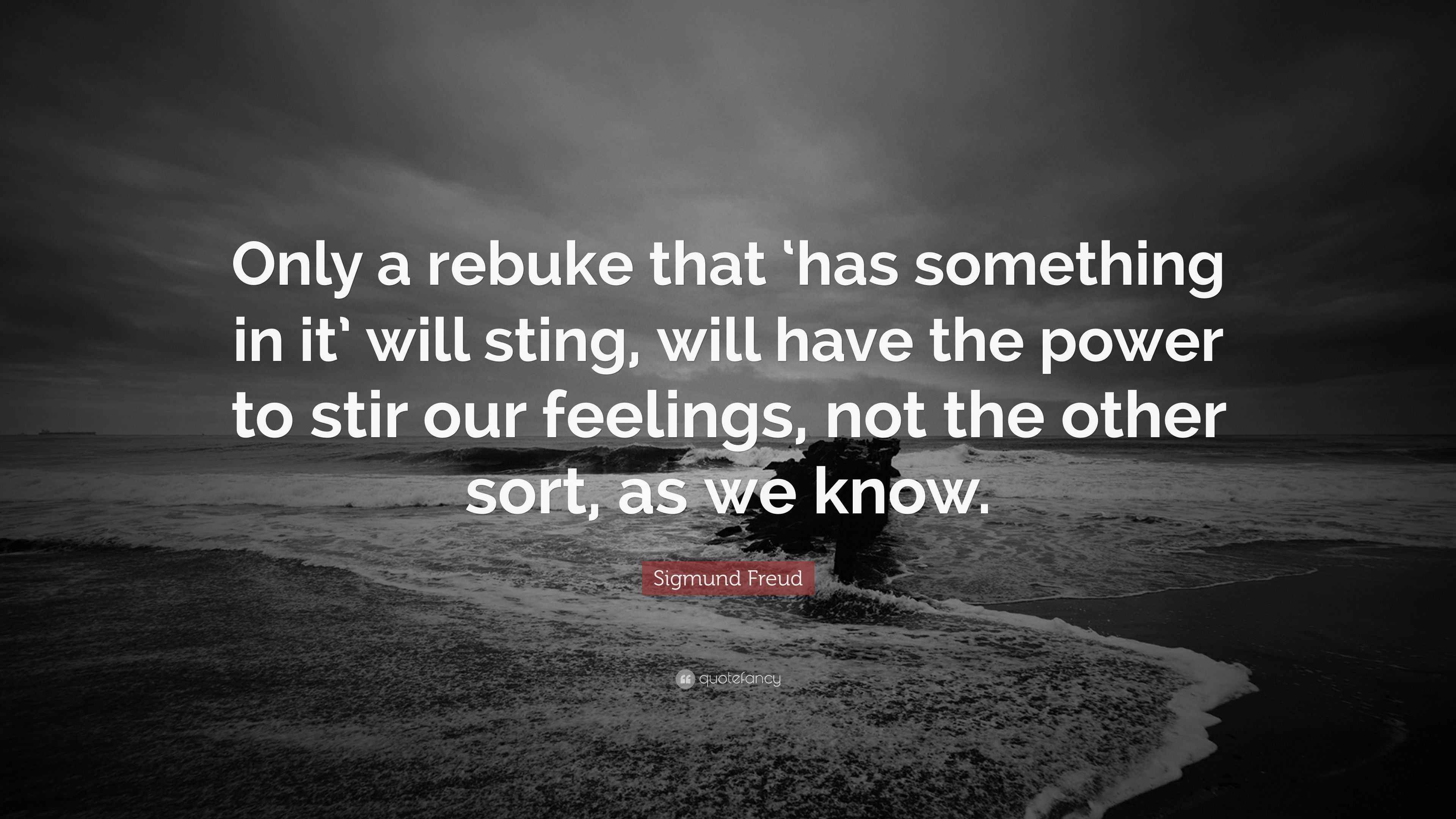 Sigmund Freud Quote: “Only a rebuke that ‘has something in it’ will ...