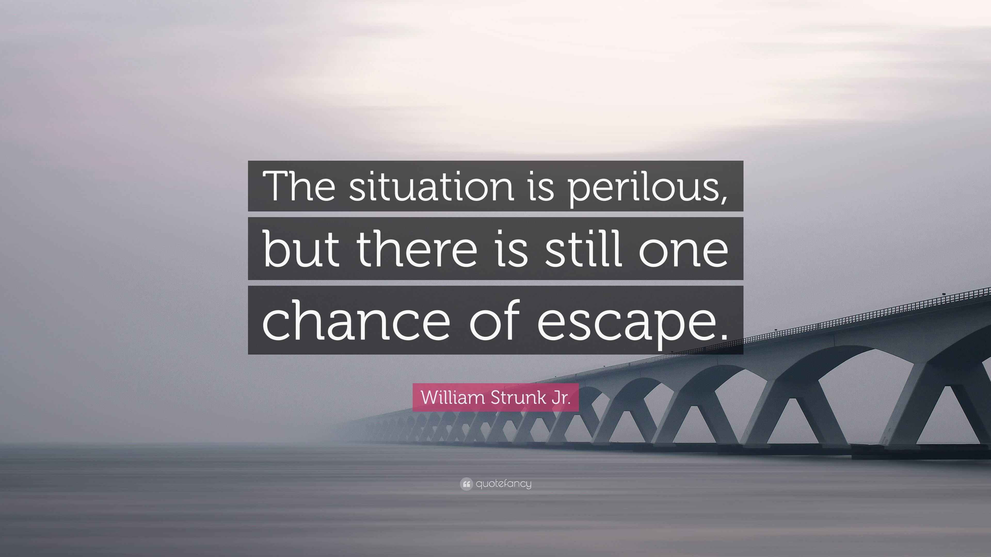William Strunk Jr. Quote: “The situation is perilous, but there is ...