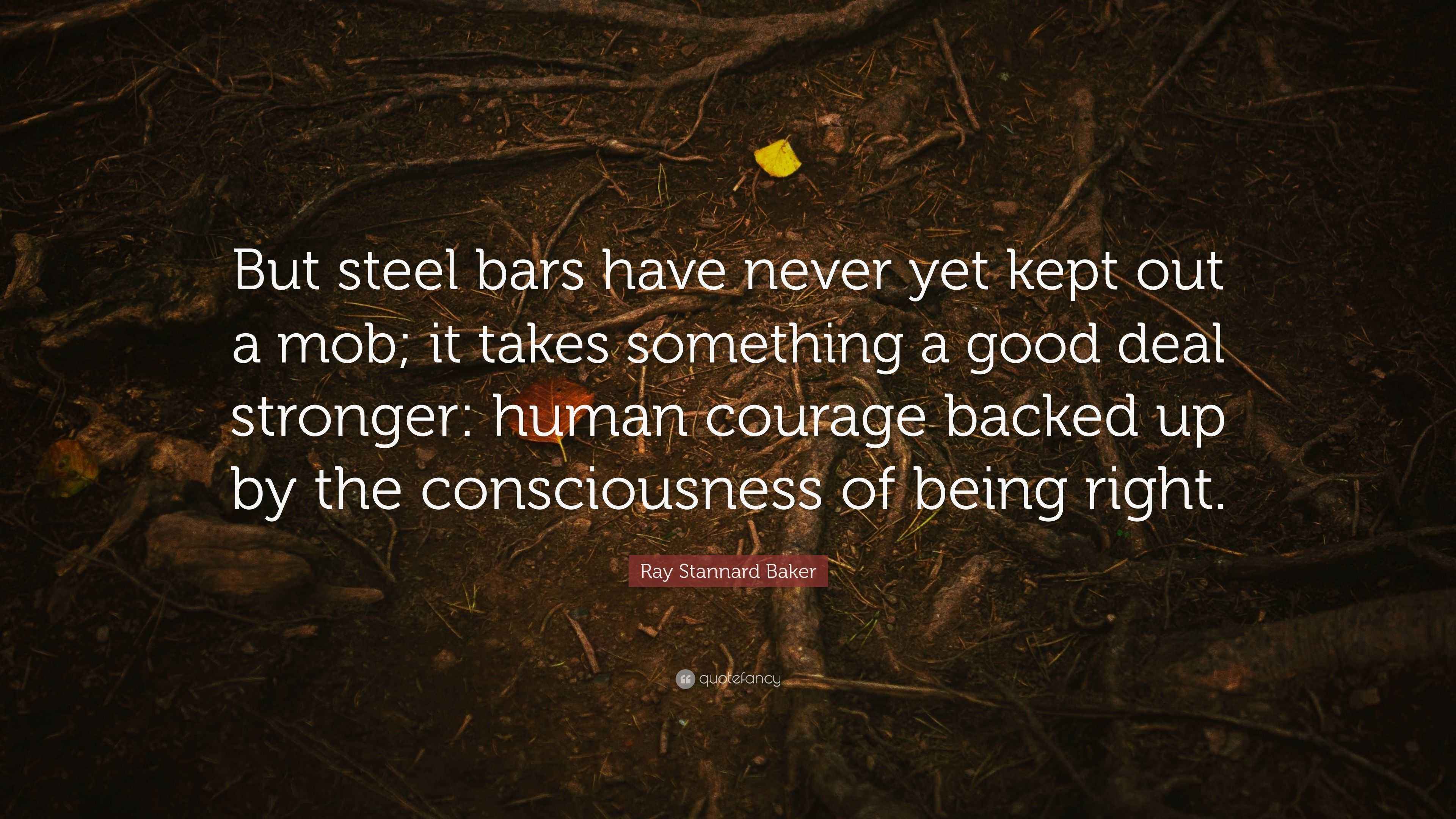 Ray Stannard Baker Quote: “But steel bars have never yet kept out a mob ...