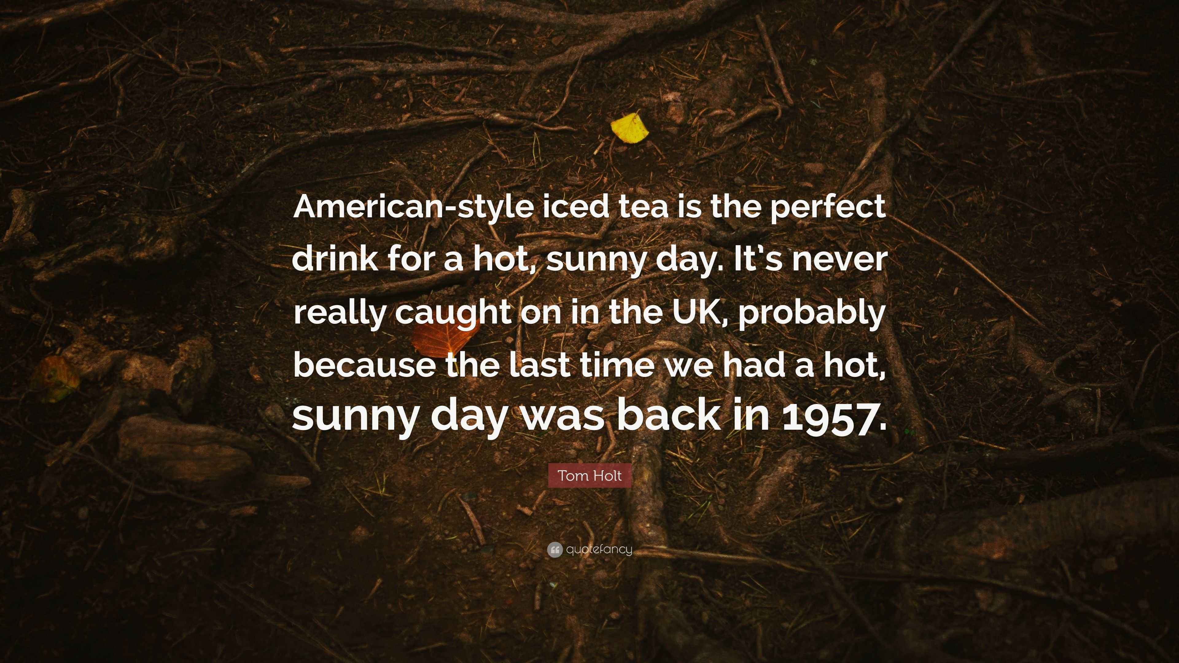 Tom Holt Quote: “American-style iced tea is the perfect drink for a hot ...