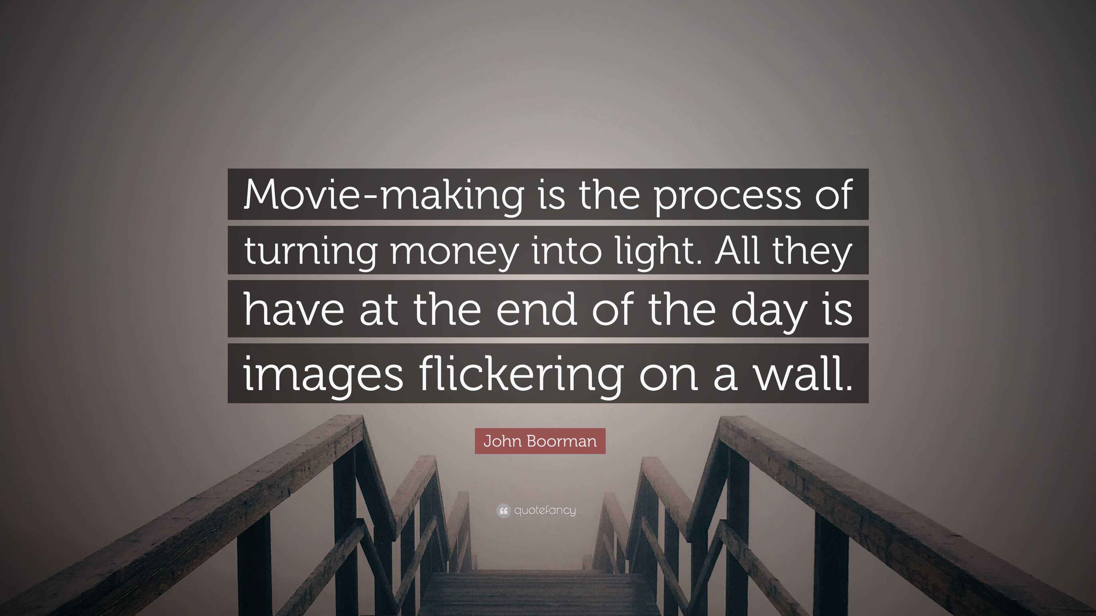 John Boorman Quote: “Movie-making is the process of turning money into ...