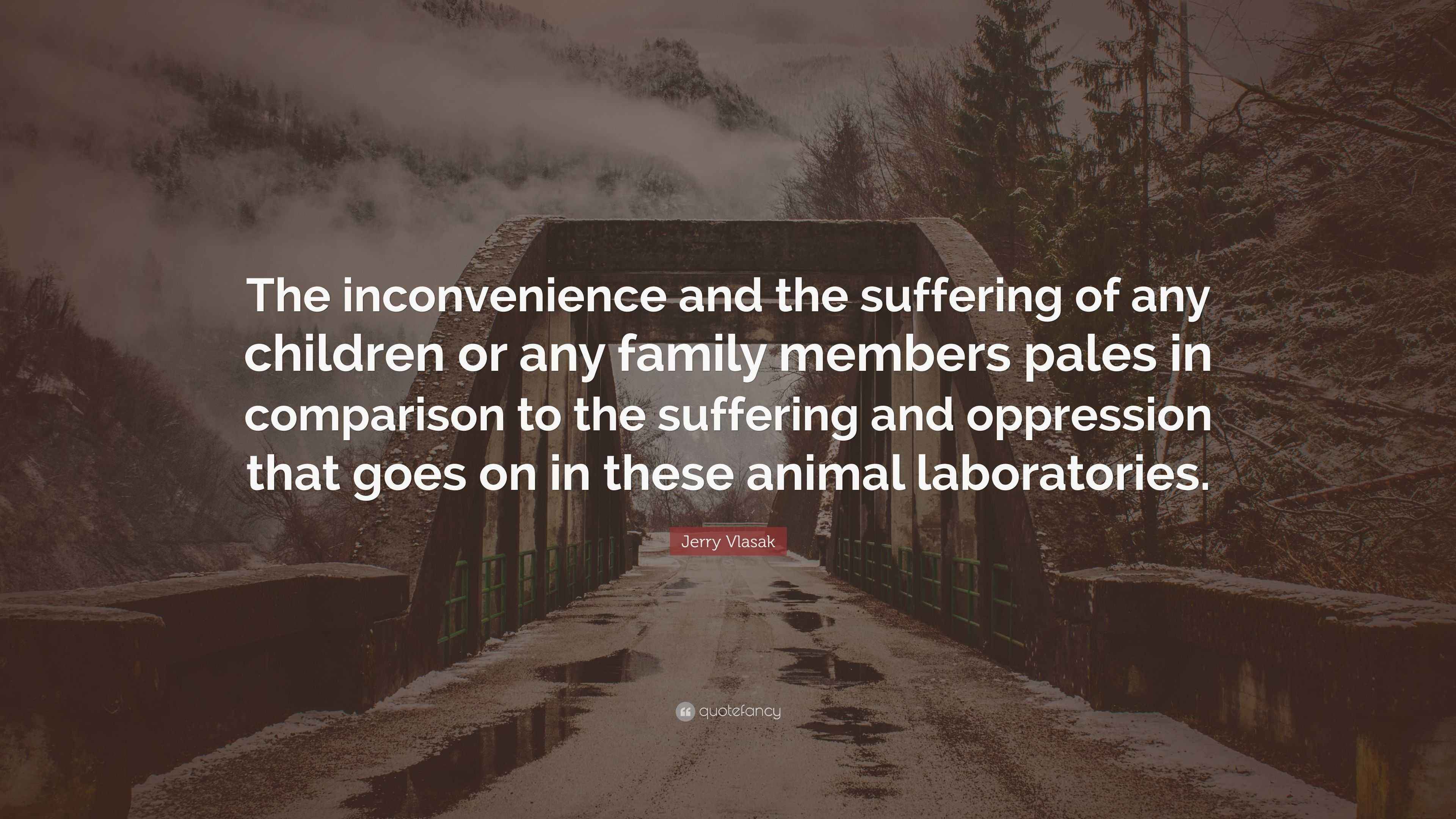 Jerry Vlasak Quote: “The inconvenience and the suffering of any ...