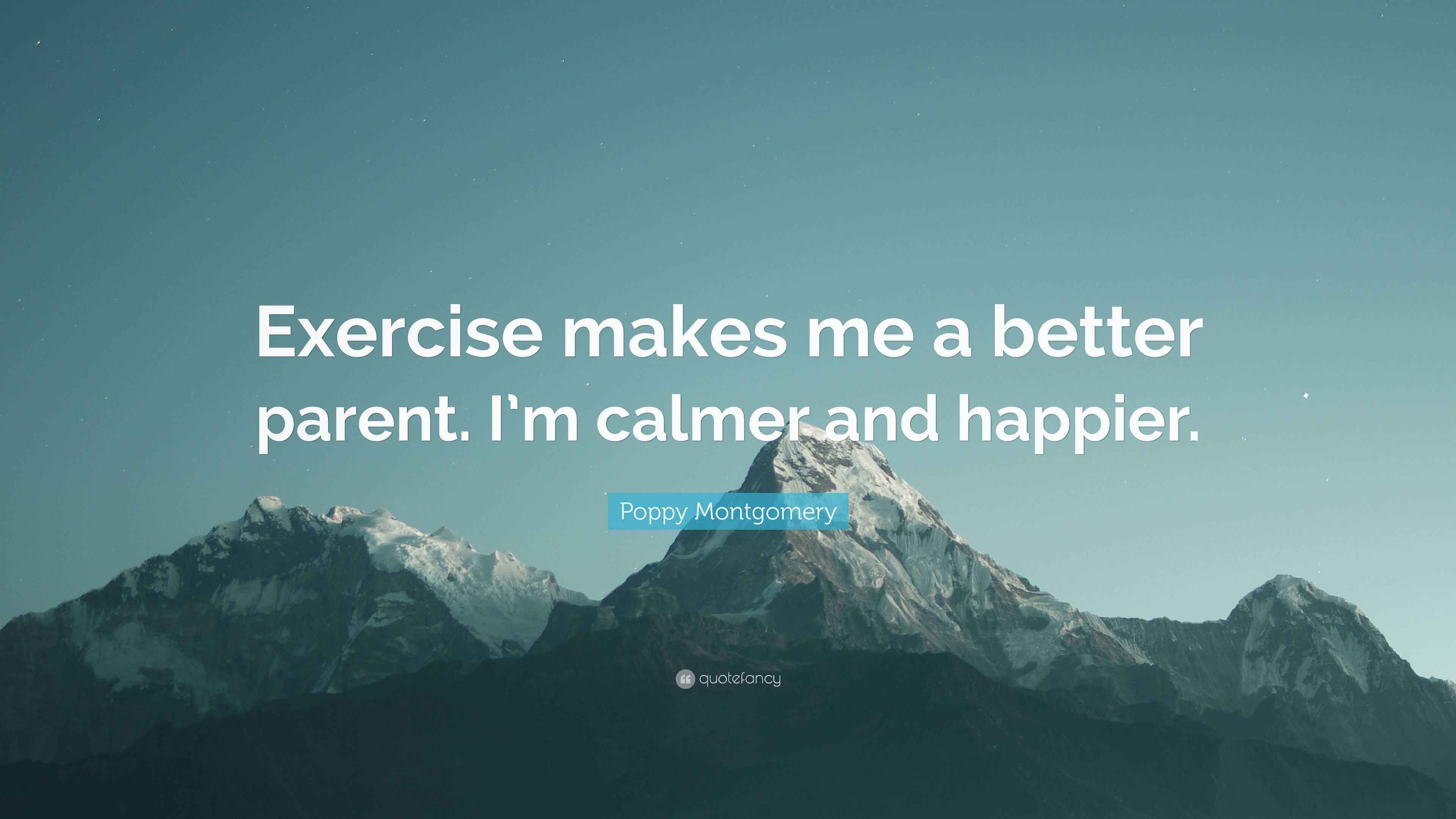 Poppy Montgomery Quote: “Exercise makes me a better parent. I’m calmer ...