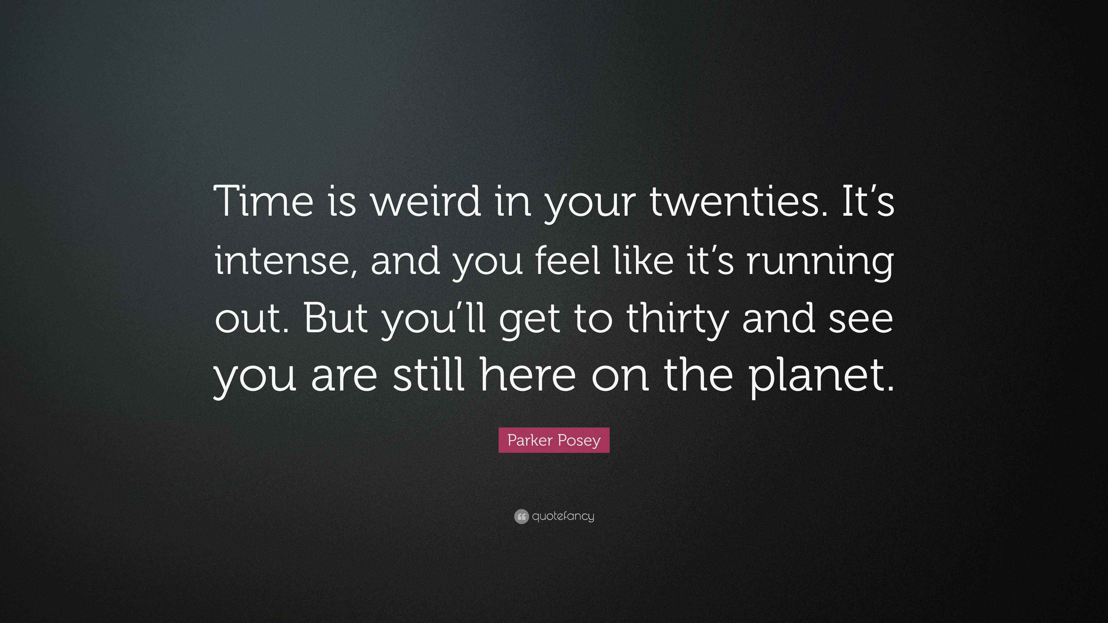 Parker Posey Quote: “Time is weird in your twenties. It’s intense, and ...