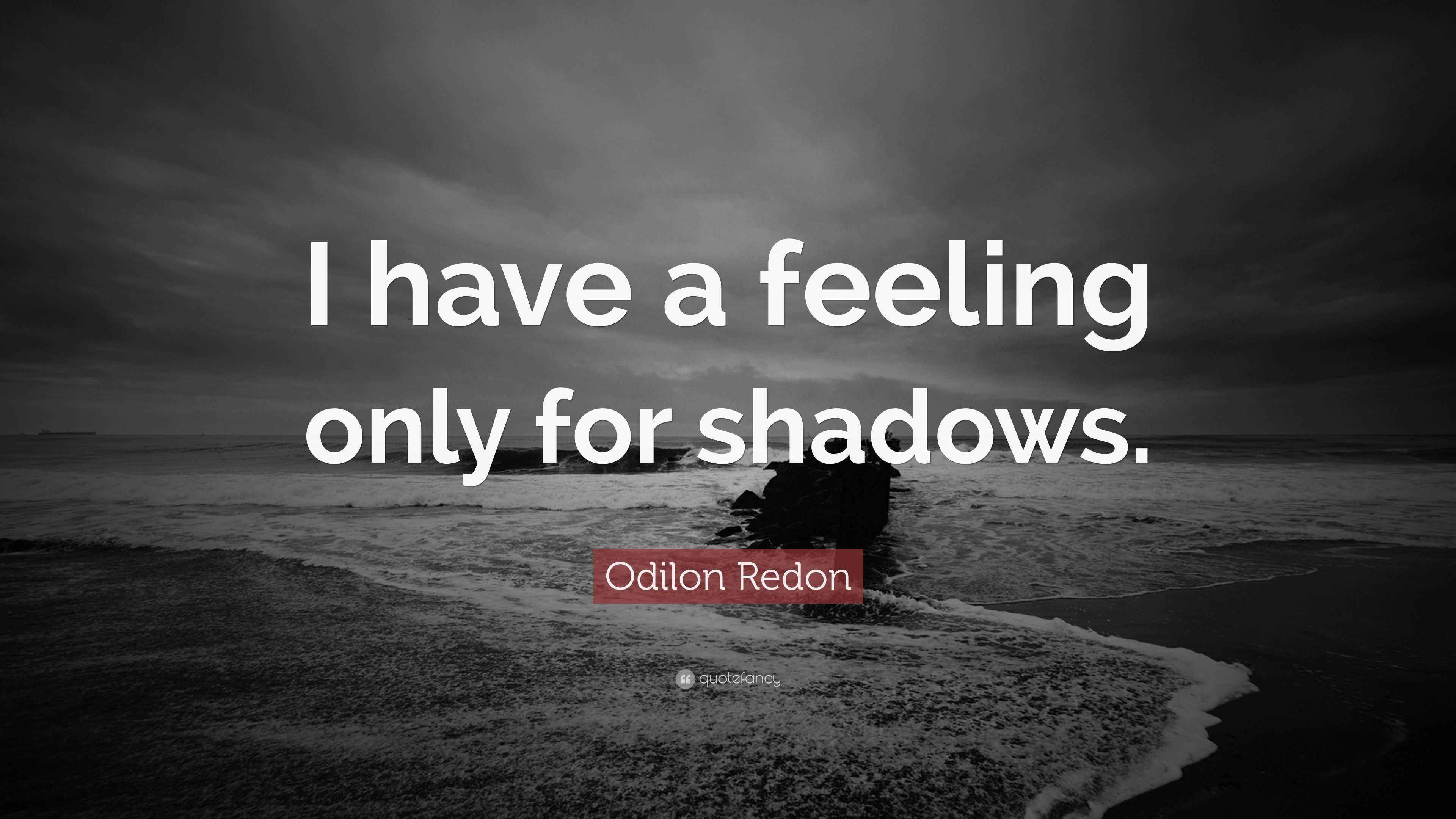 Odilon Redon Quote: “I have a feeling only for shadows.”