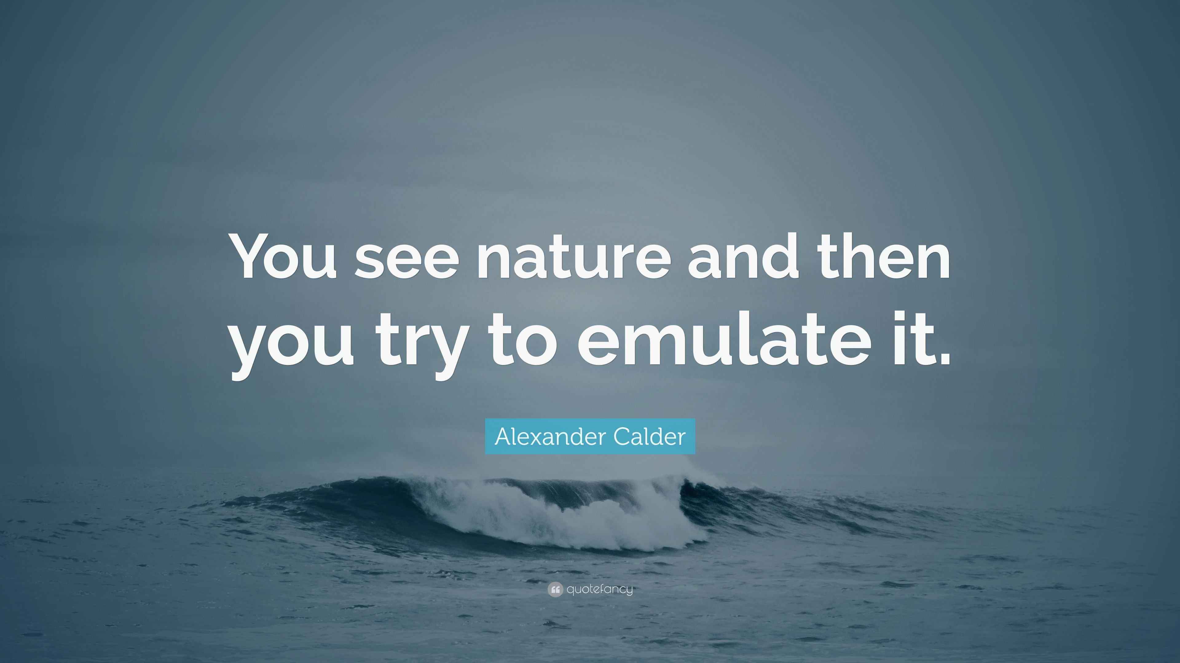 Alexander Calder Quote: “You see nature and then you try to emulate it.”