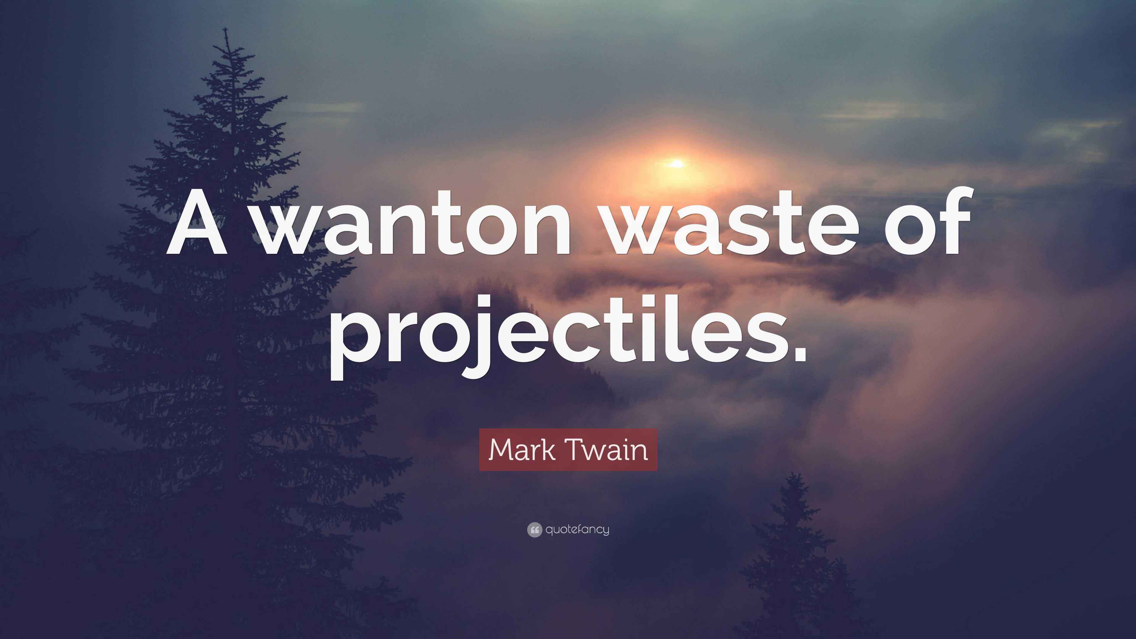 Mark Twain Quote: “A wanton waste of projectiles.”