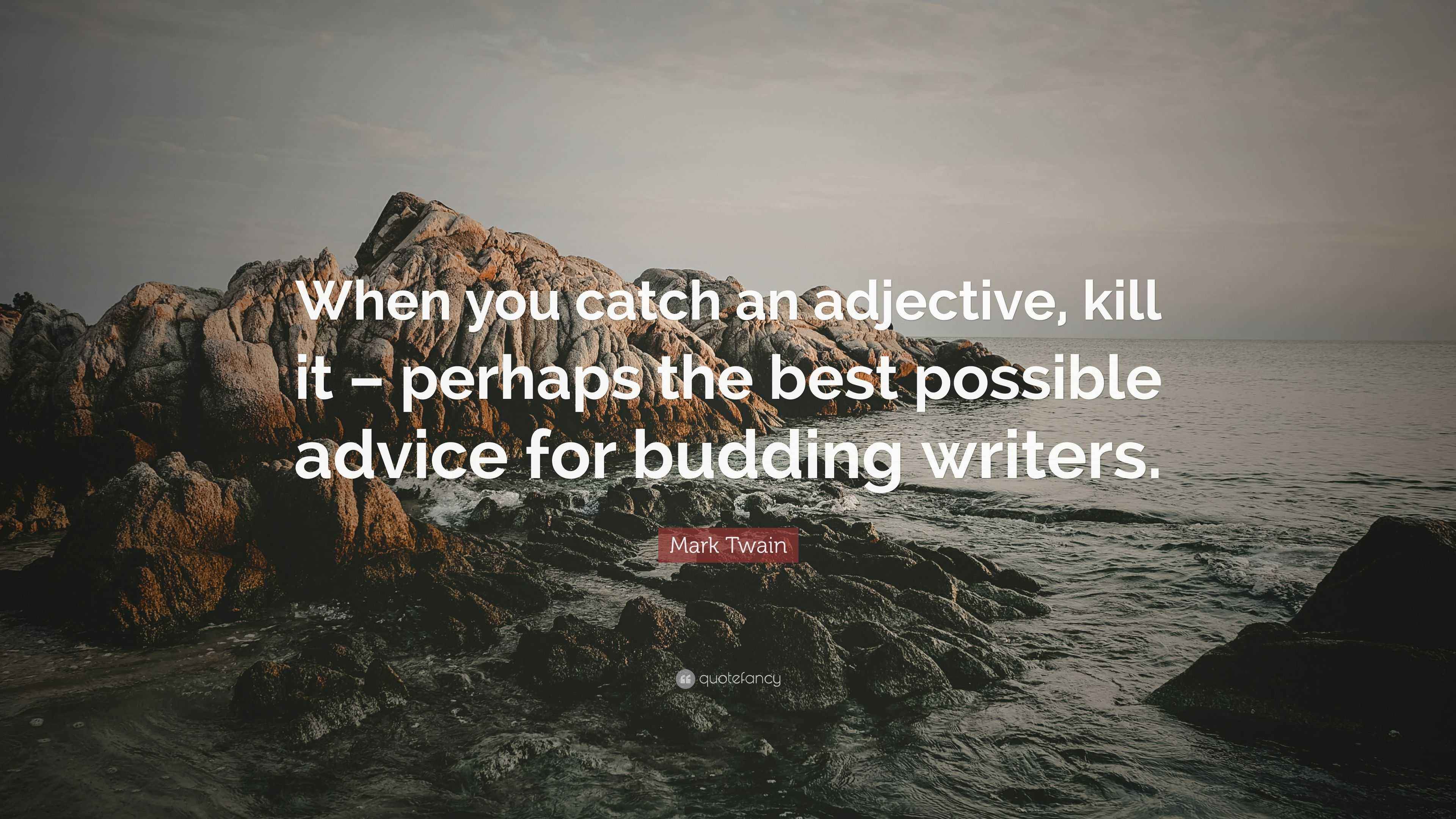Mark Twain Quote: “When you catch an adjective, kill it – perhaps the ...
