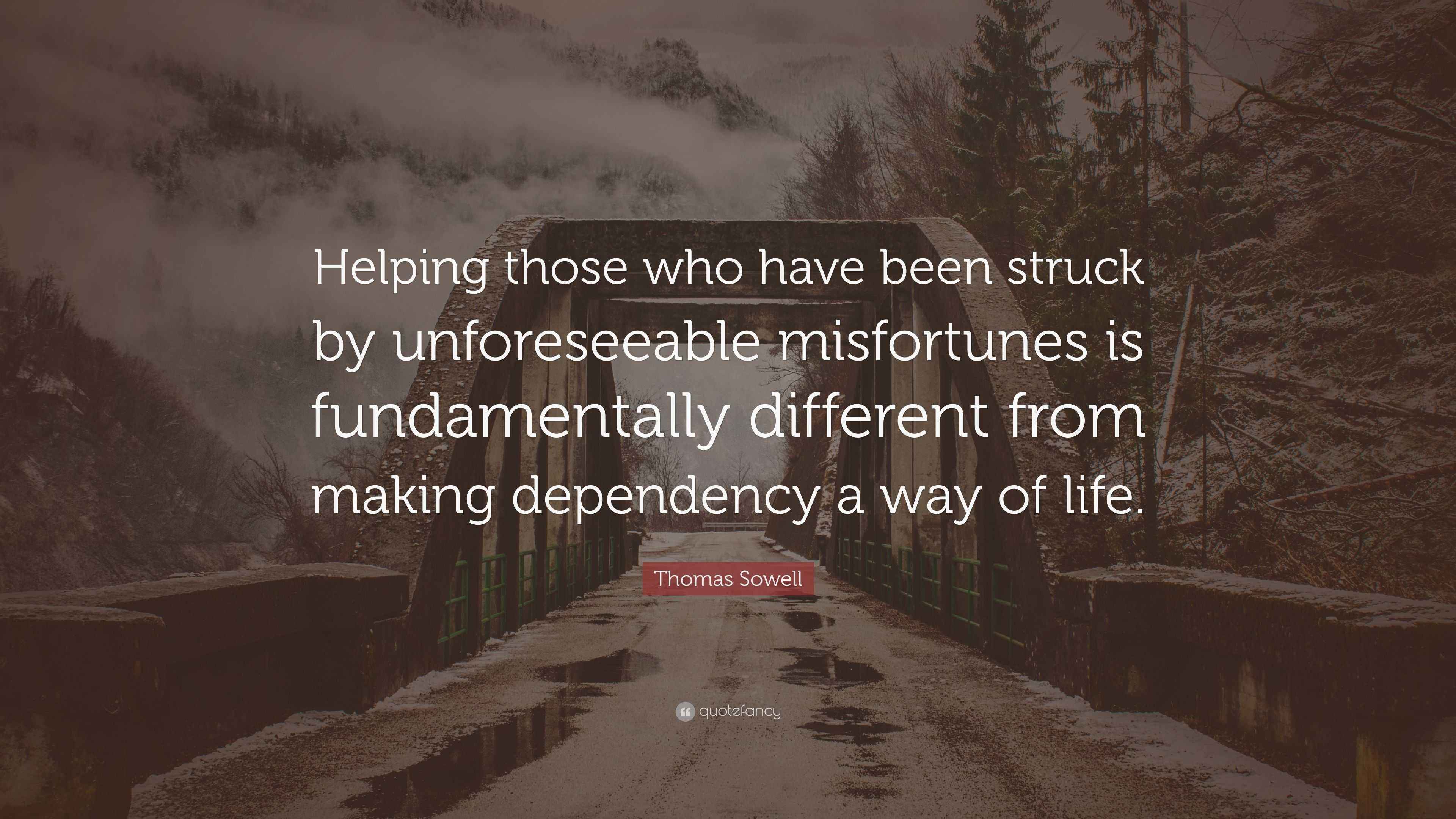 Thomas Sowell Quote: “Helping those who have been struck by ...