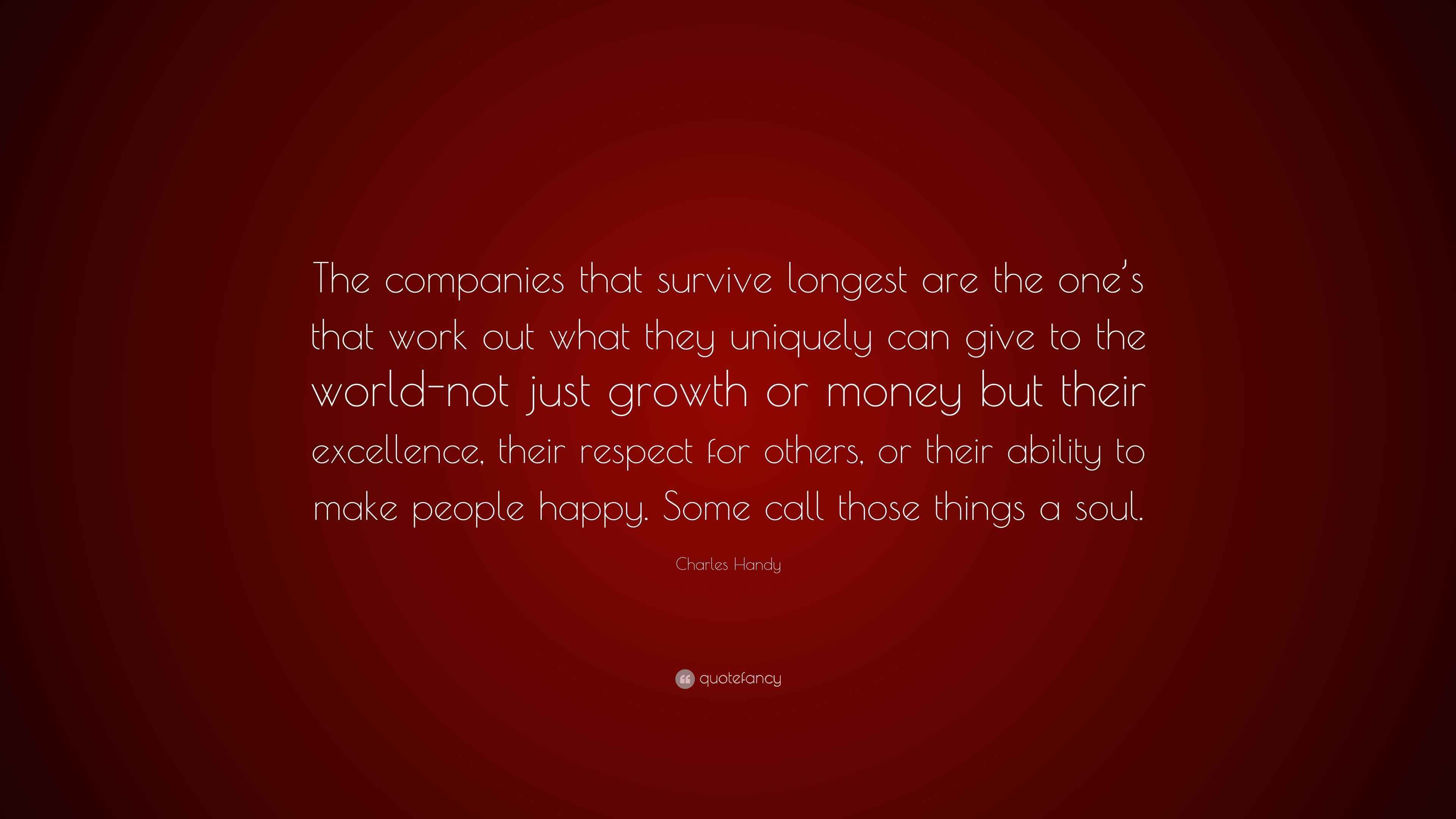 Charles Handy Quote: “The companies that survive longest are the one’s ...