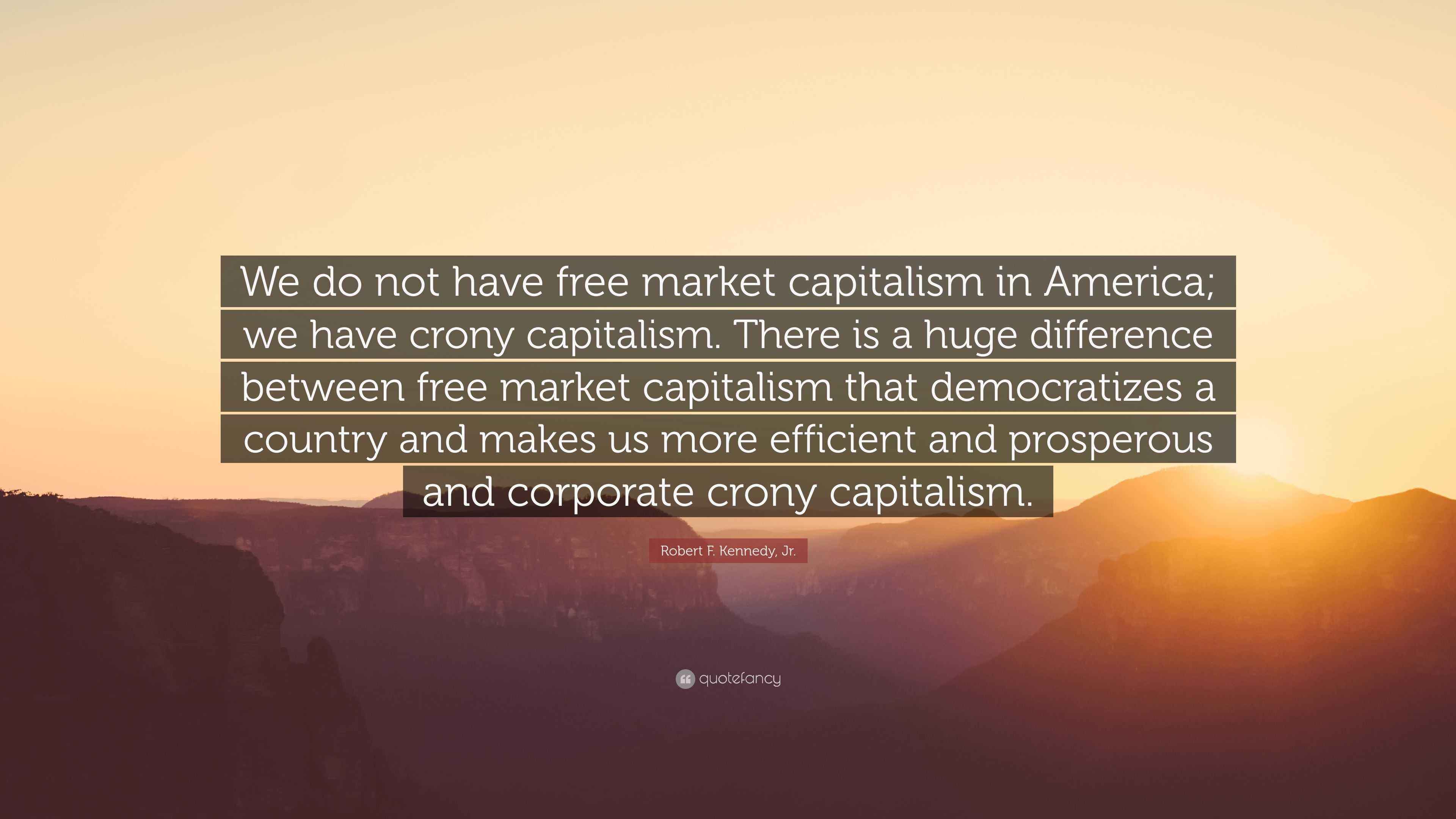 Robert F. Kennedy, Jr. Quote: “We do not have free market capitalism in ...