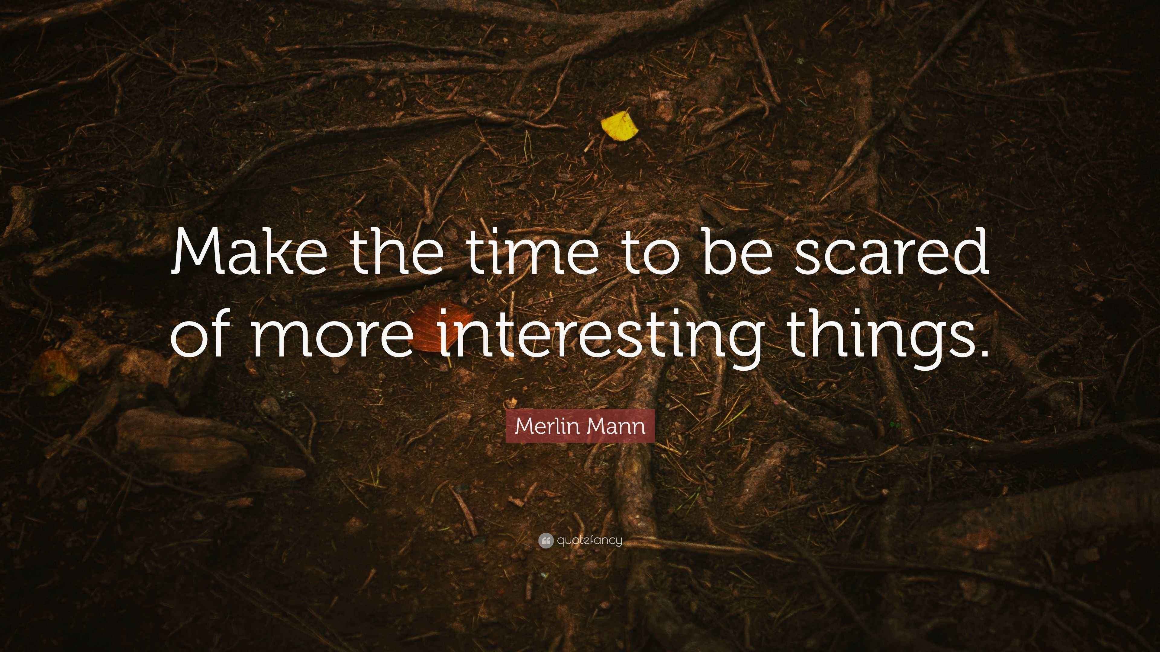 Merlin Mann Quote: “Make the time to be scared of more interesting things.”