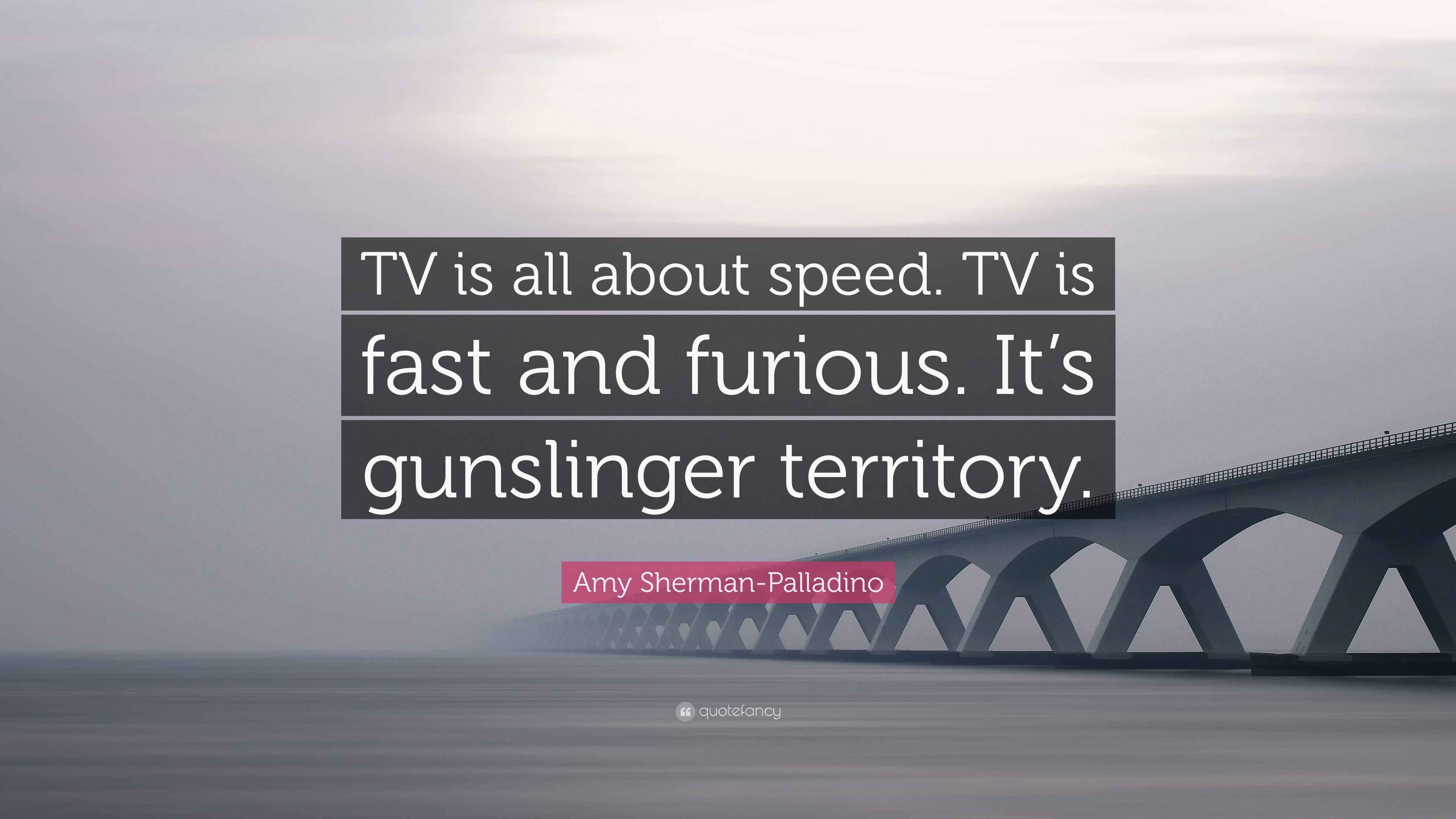 Amy Sherman-Palladino Quote: “TV is all about speed. TV is fast and ...