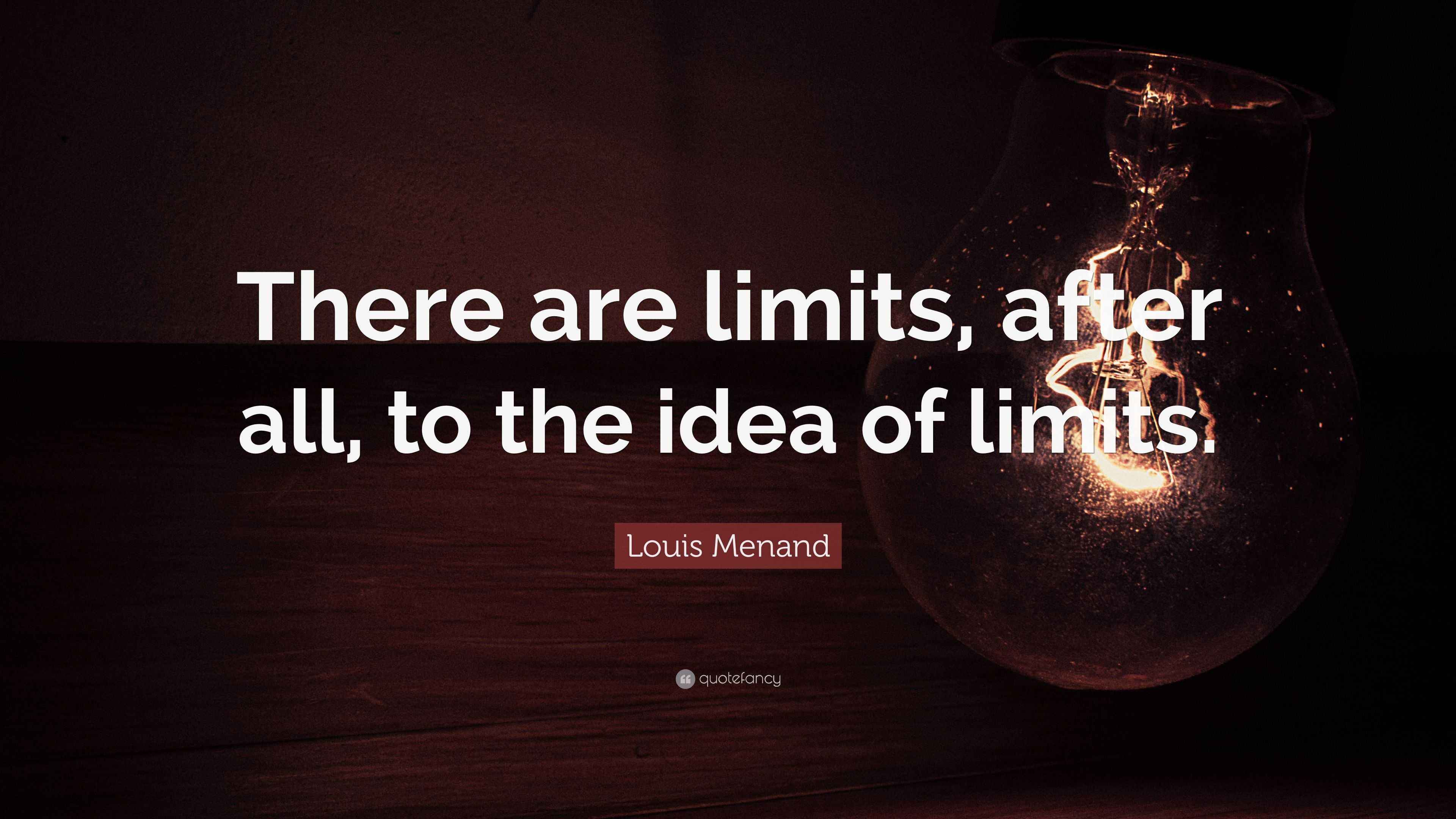 Louis Menand Quote: “There are limits, after all, to the idea of limits.”